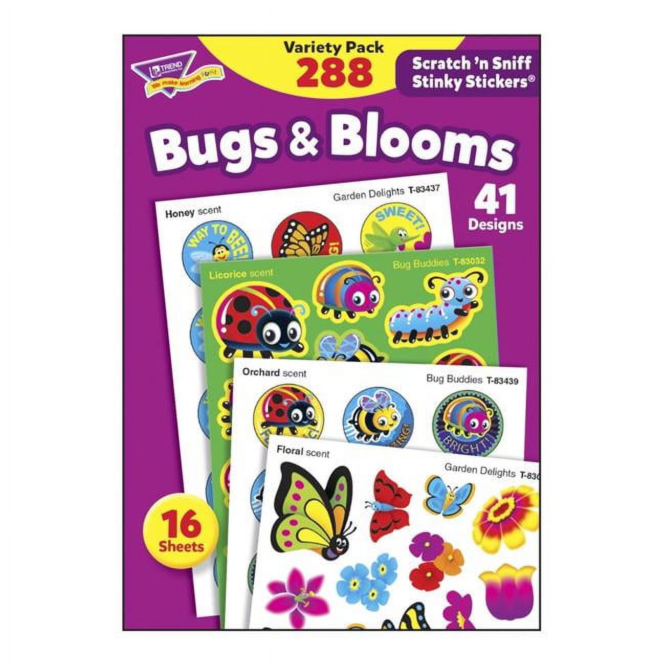 Trend Enterprises Bugs & Blooms Stinky Stickers Variety Pack - Pack of ...