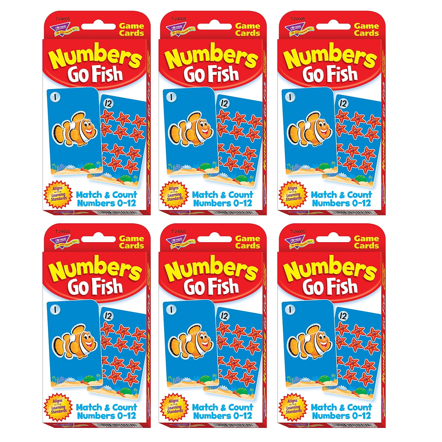 Trend Enterprises Challenge Cards Numbers Go Fish Matching Game Grade ...
