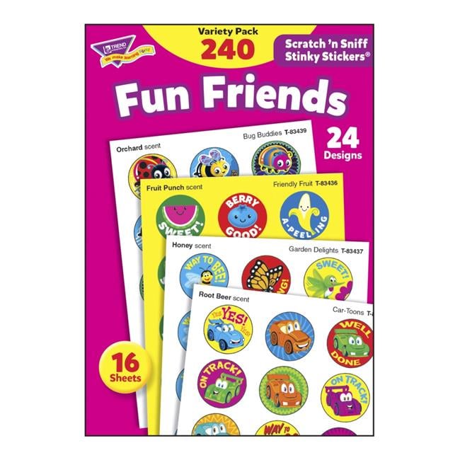 Trend Enterprises Fun Friends Stinky Stickers Variety Pack - Pack of ...