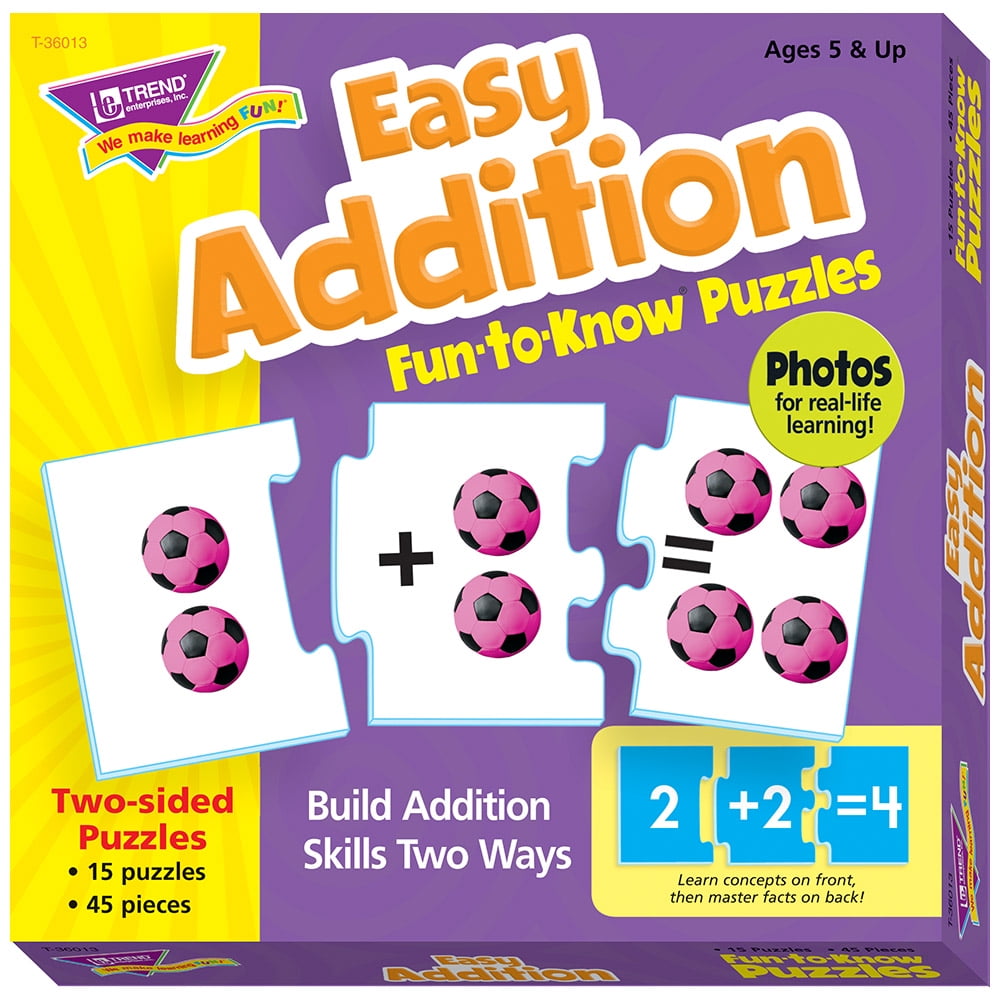 Trend Enterprises Inc. Easy Addition Fun-To-Know Puzzles - Walmart.com