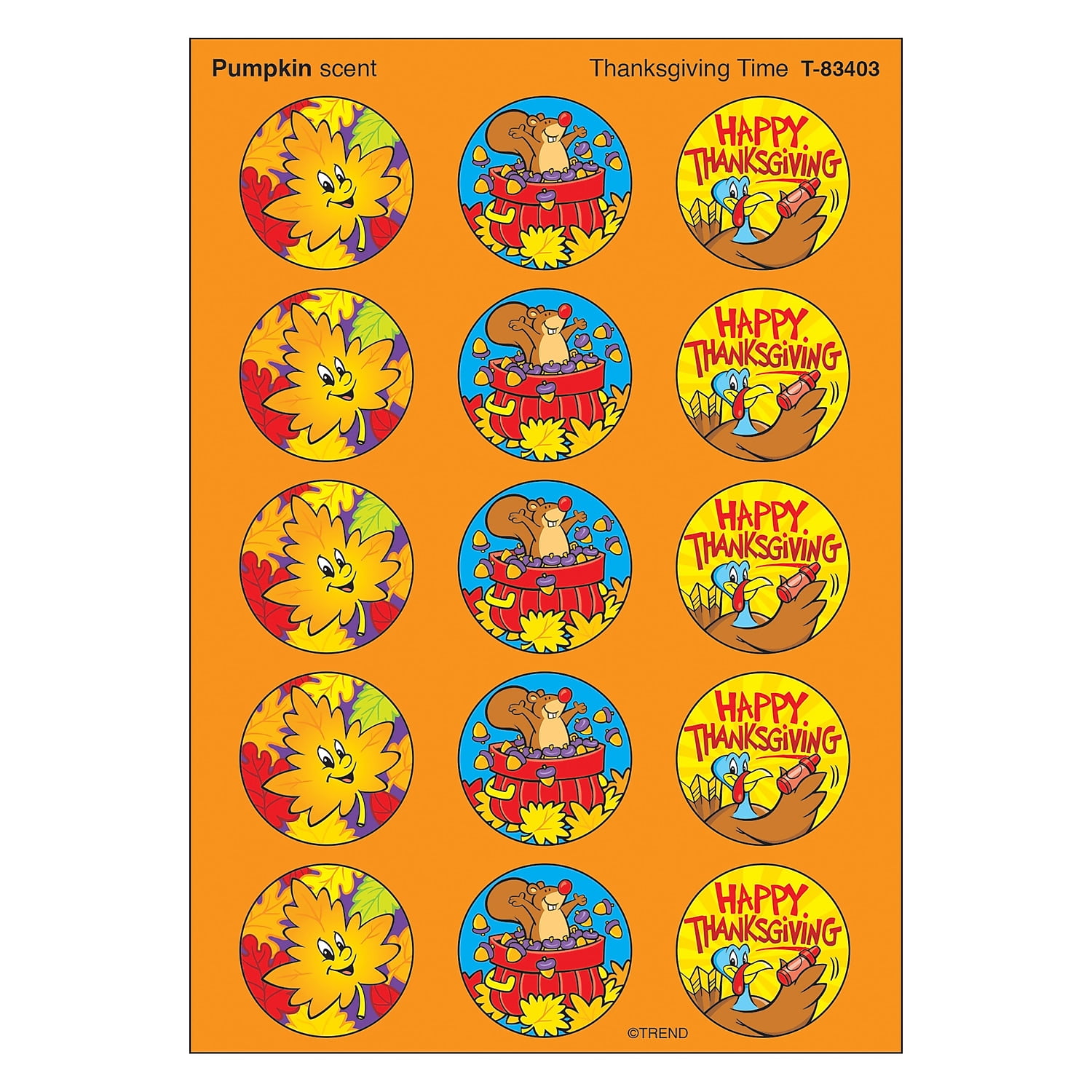 Trend Enterprises Trend Thanksgiving Time - Pumpkin Stinky Stickers ...