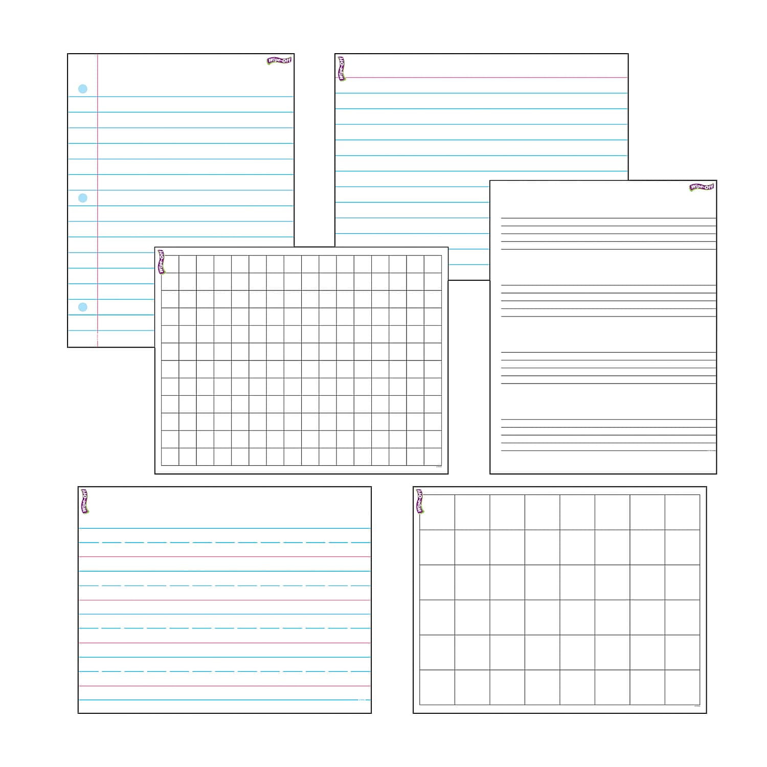 Trend Enterprises Paper Whiteboard 17" x 22" 6/Pack (T27906) T-27906 ...