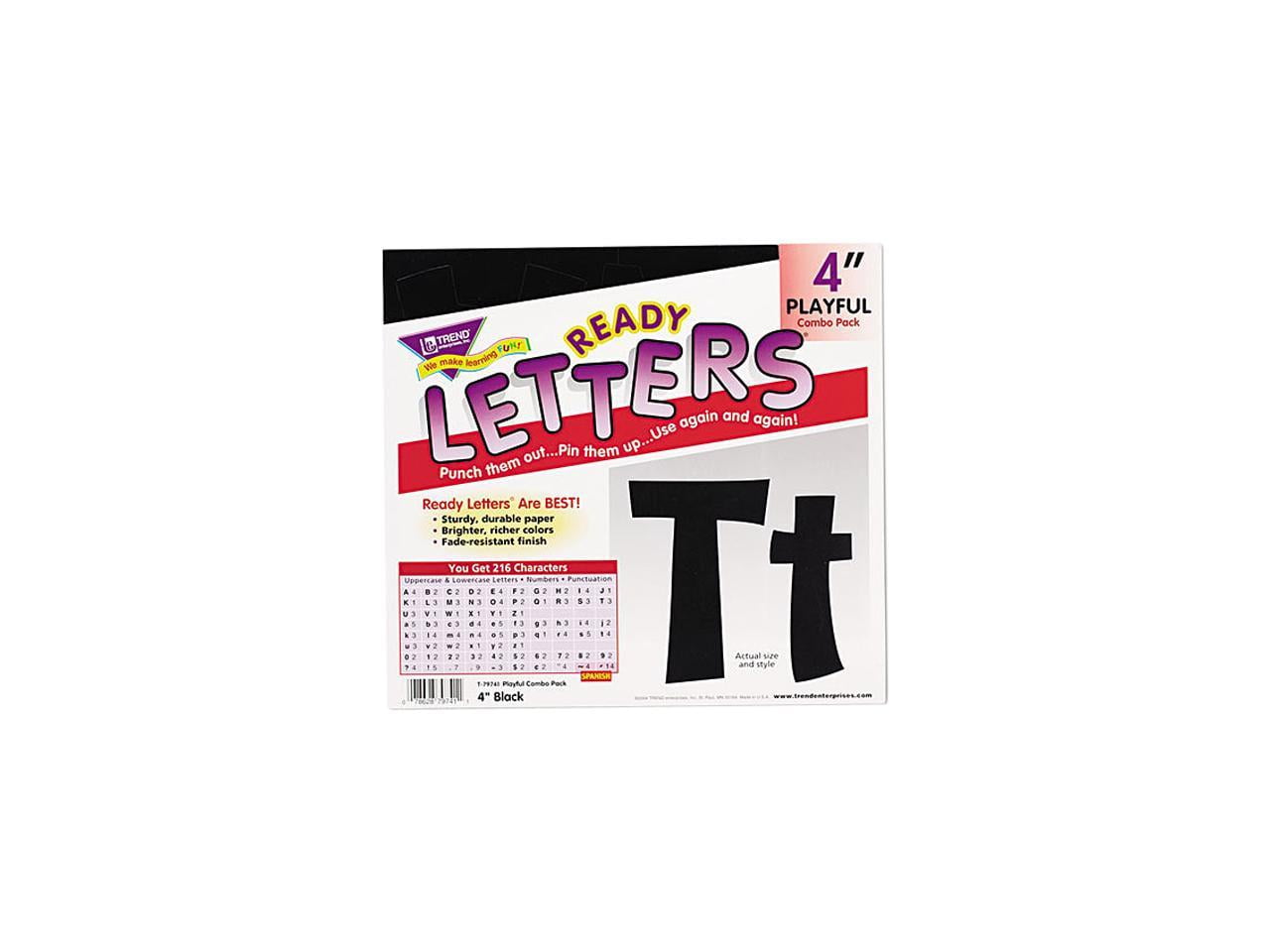 Trend Enterprises Playful Ready Letters, 4 Inches, Black, Set of 216 ...