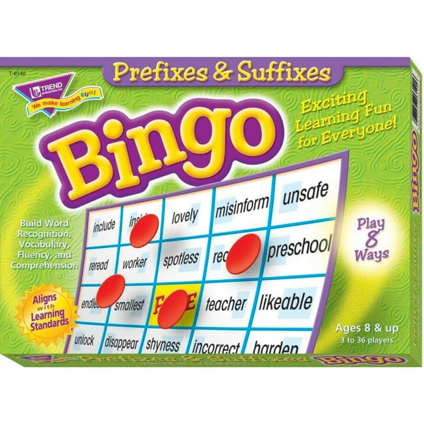 Trend Enterprises Prefixes and Suffixes Bingo Game - Walmart Business ...