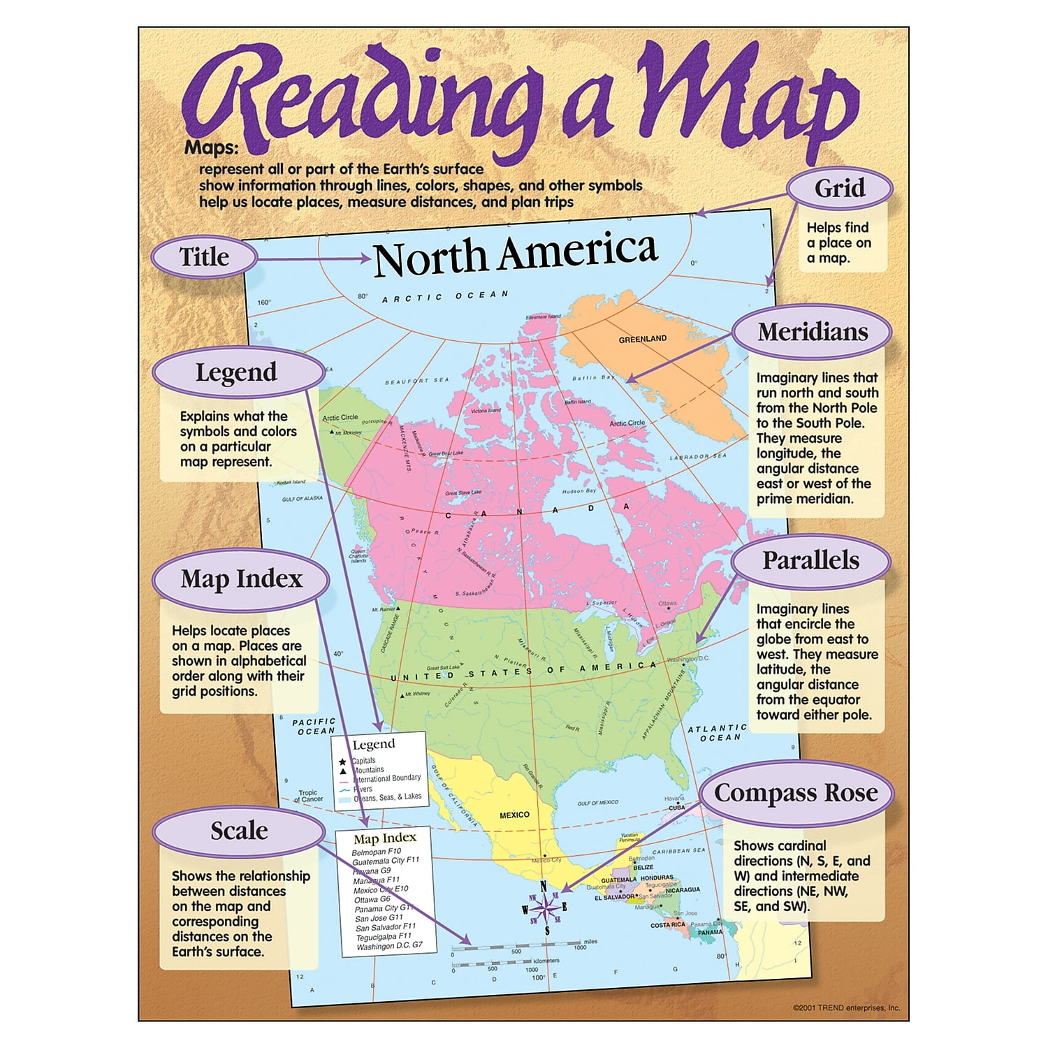 Trend Enterprises Reading a Map Learning Chart T-38066 - Walmart.com