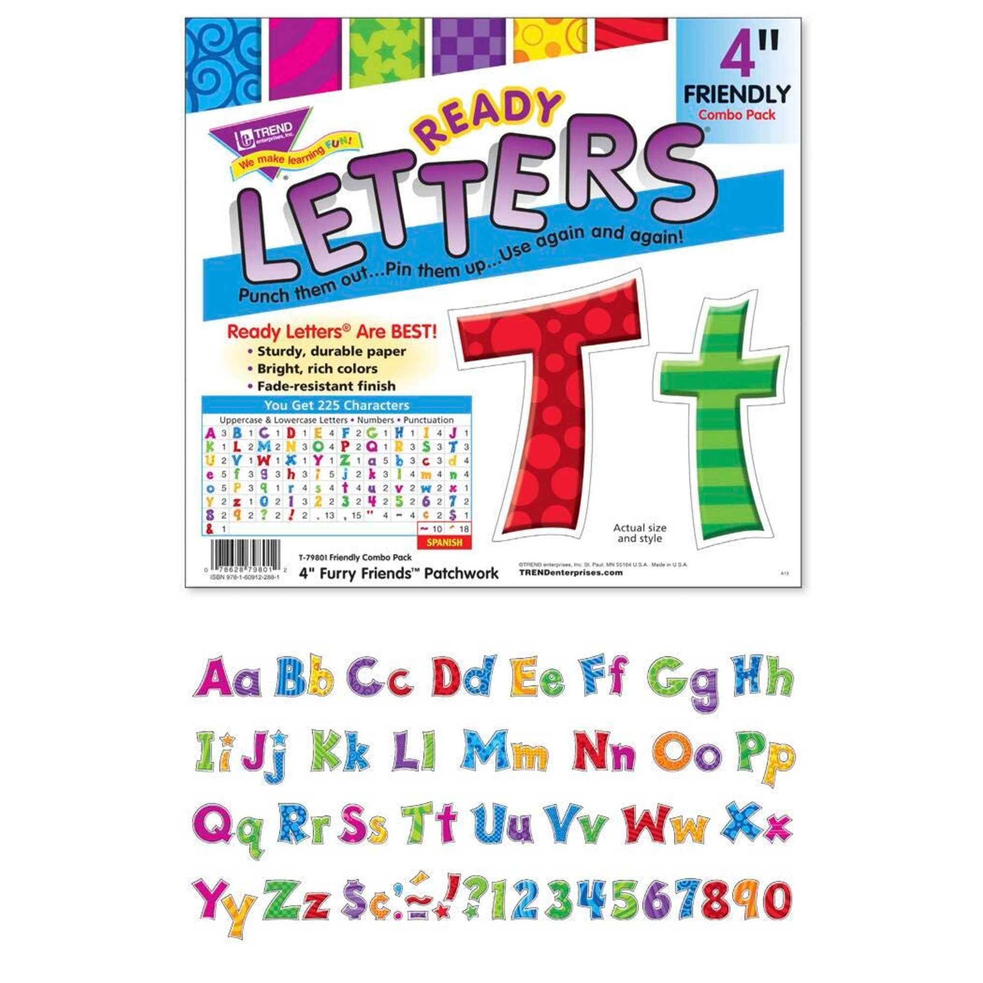 Trend Enterprises Ready Letters, 4 Inches, Furry Friends, Set of 216 ...