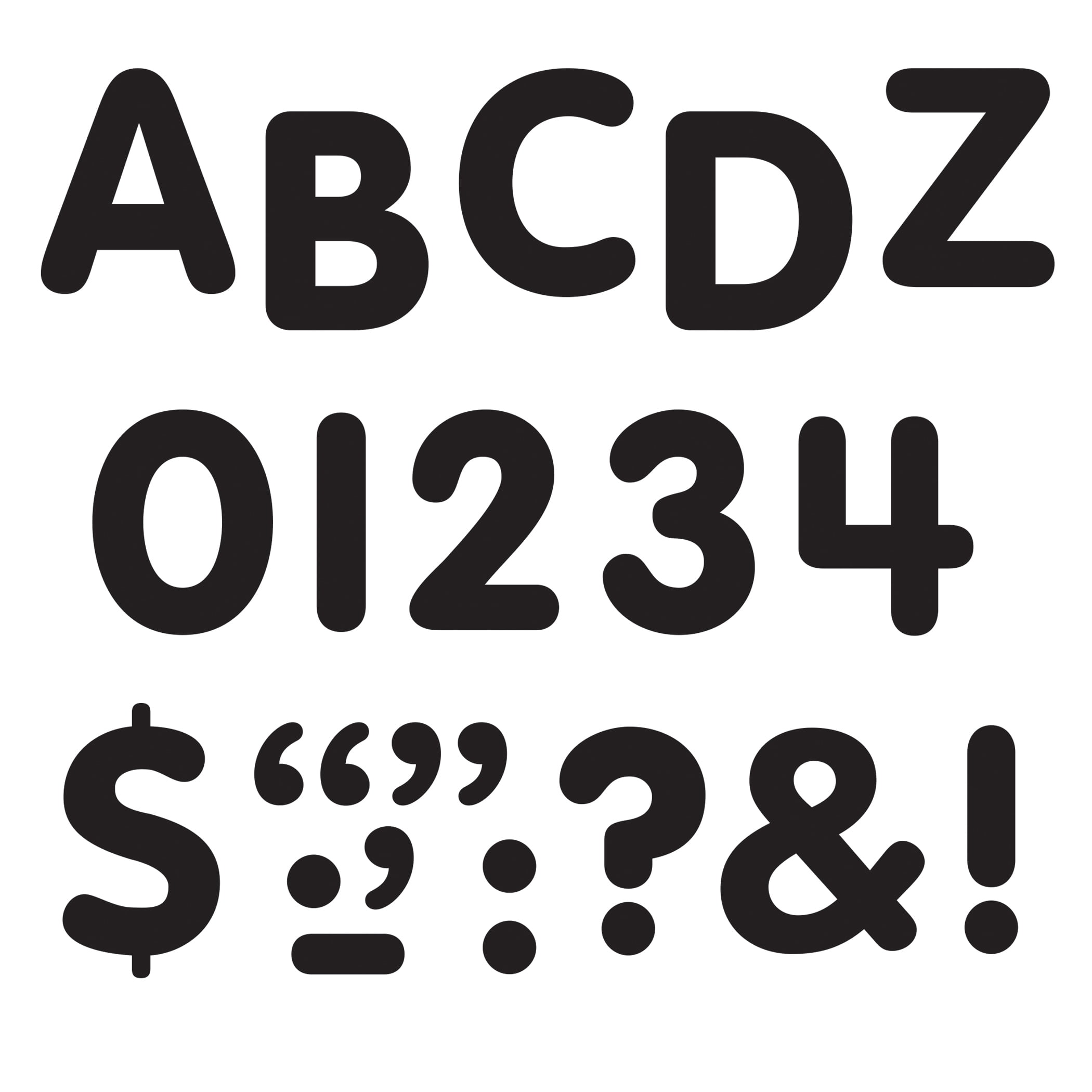 Black 1" STICK-EZE Stick-On Letters - Walmart.com