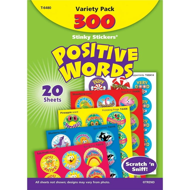 Trend Enterprises Variety Pack of 300 Inspirational Positive Words ...