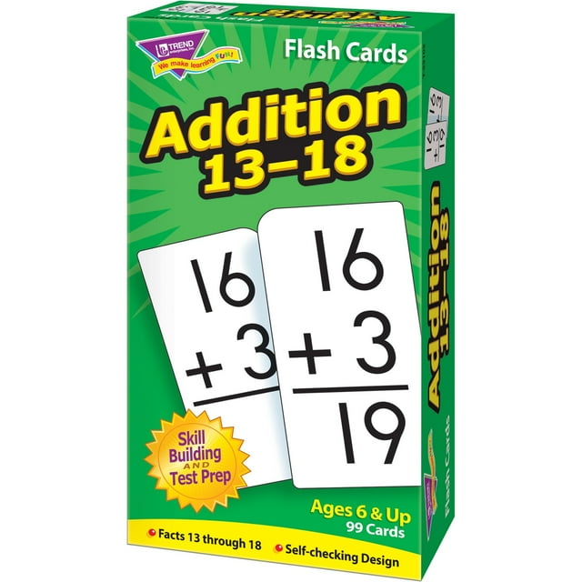 Trend Enterprises T-53102 Flash Cards Addition 13-18-99/Box - Walmart.com
