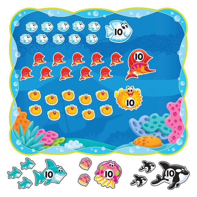Trend Enterprises T-8308BN Sea Buddies 0-120 Bulletin Board Set - Set ...