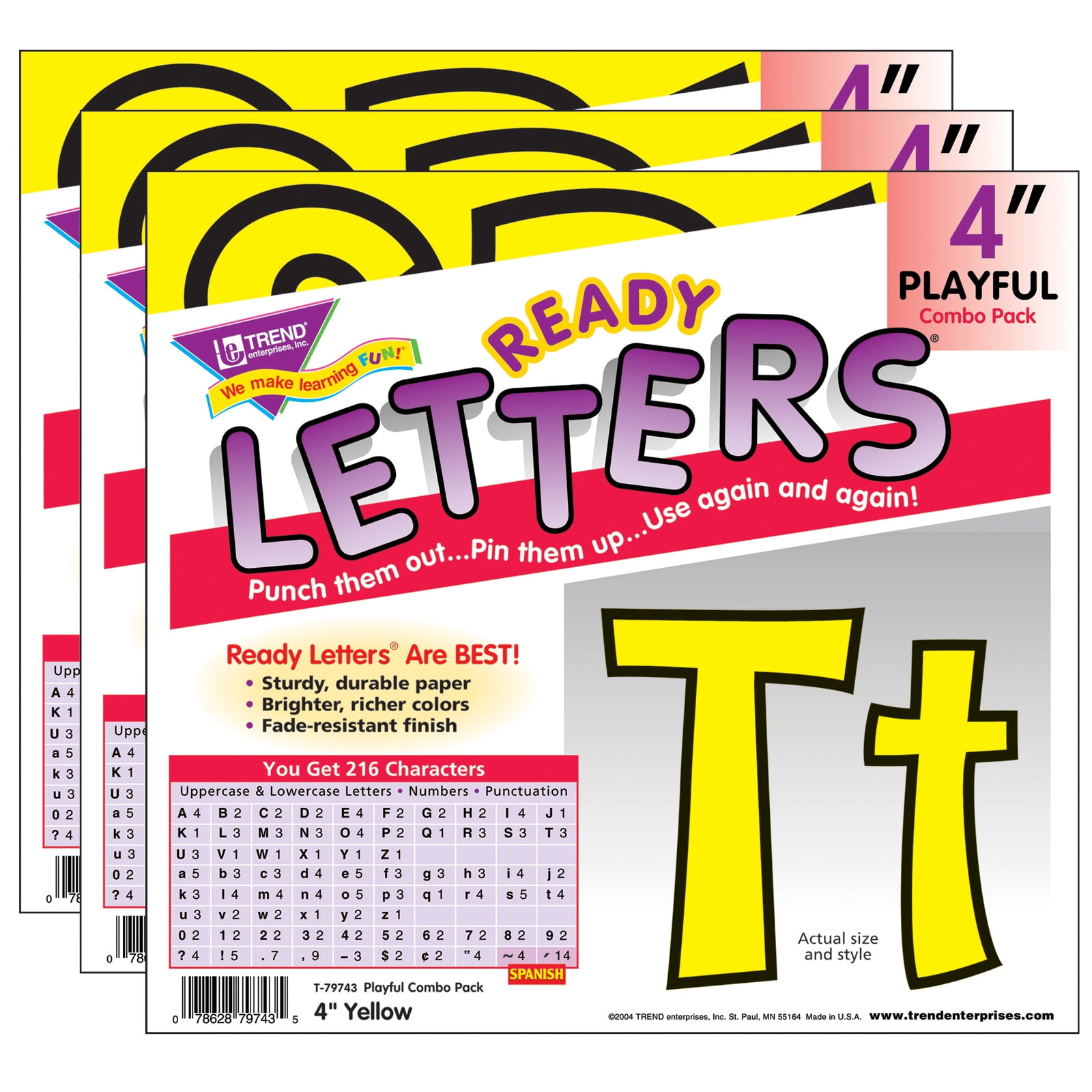 Trend Enterprises TREND 4" Playful Uppercase/Lowercase Combo Pack (EN ...