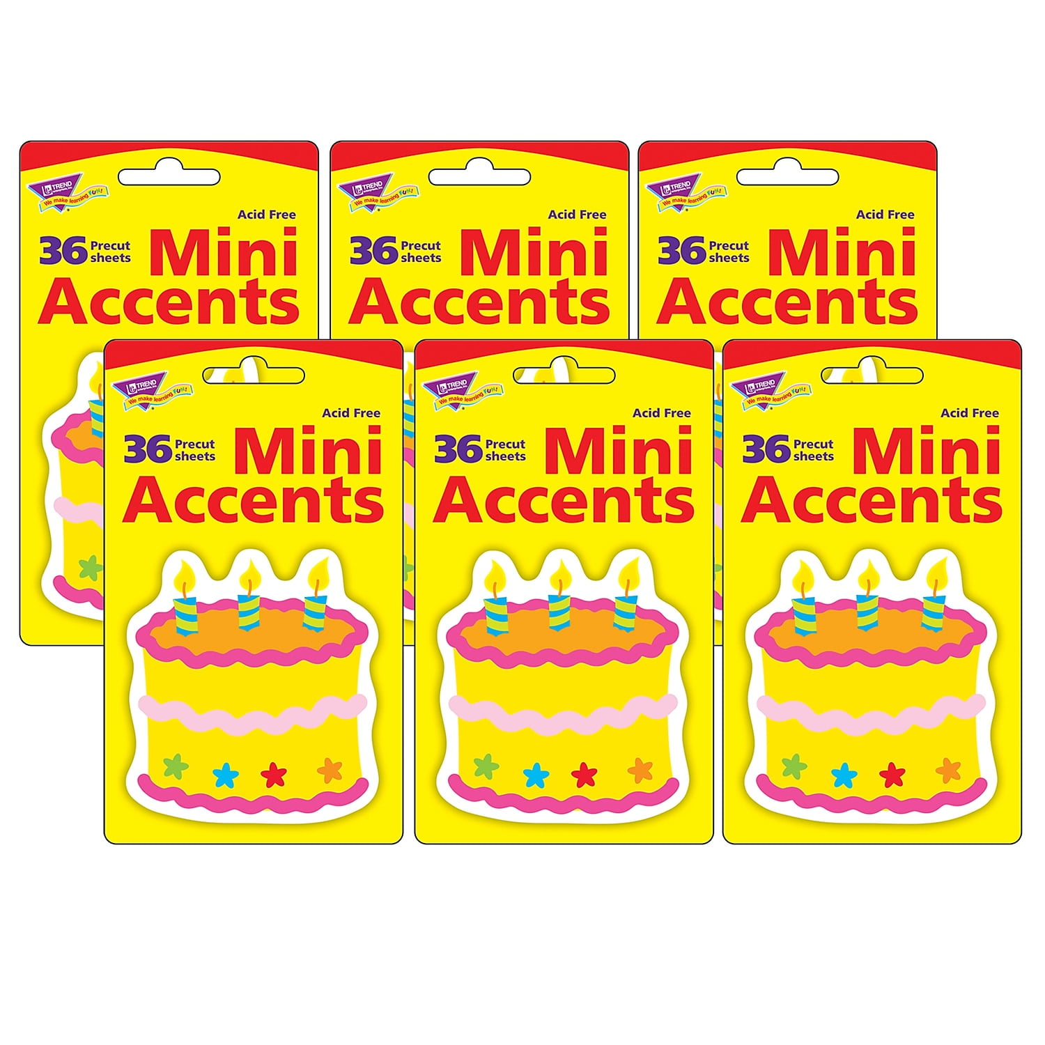 Trend Enterprises TREND Birthday Cake Mini Accents 36 Per Pack 6 Packs ...