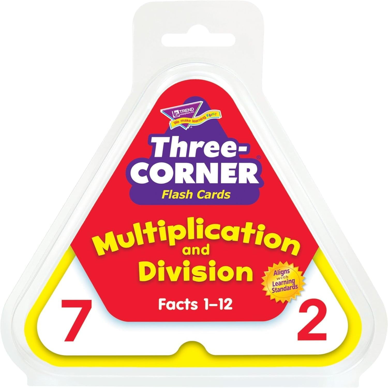 Trend Enterprises: Three-Corner Multiplication RRF12 and Division Flash Cards, Interactive Self ...