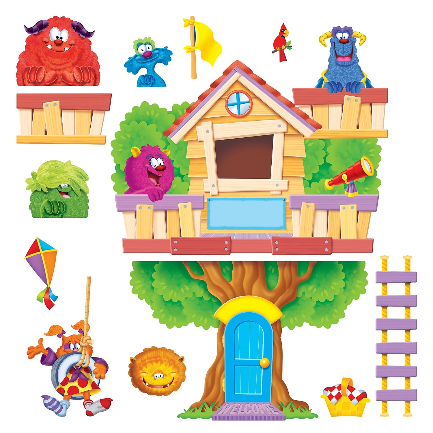 Trend Enterprises Trend Bulletin Board Sets Furry Friends Clubhouse T ...