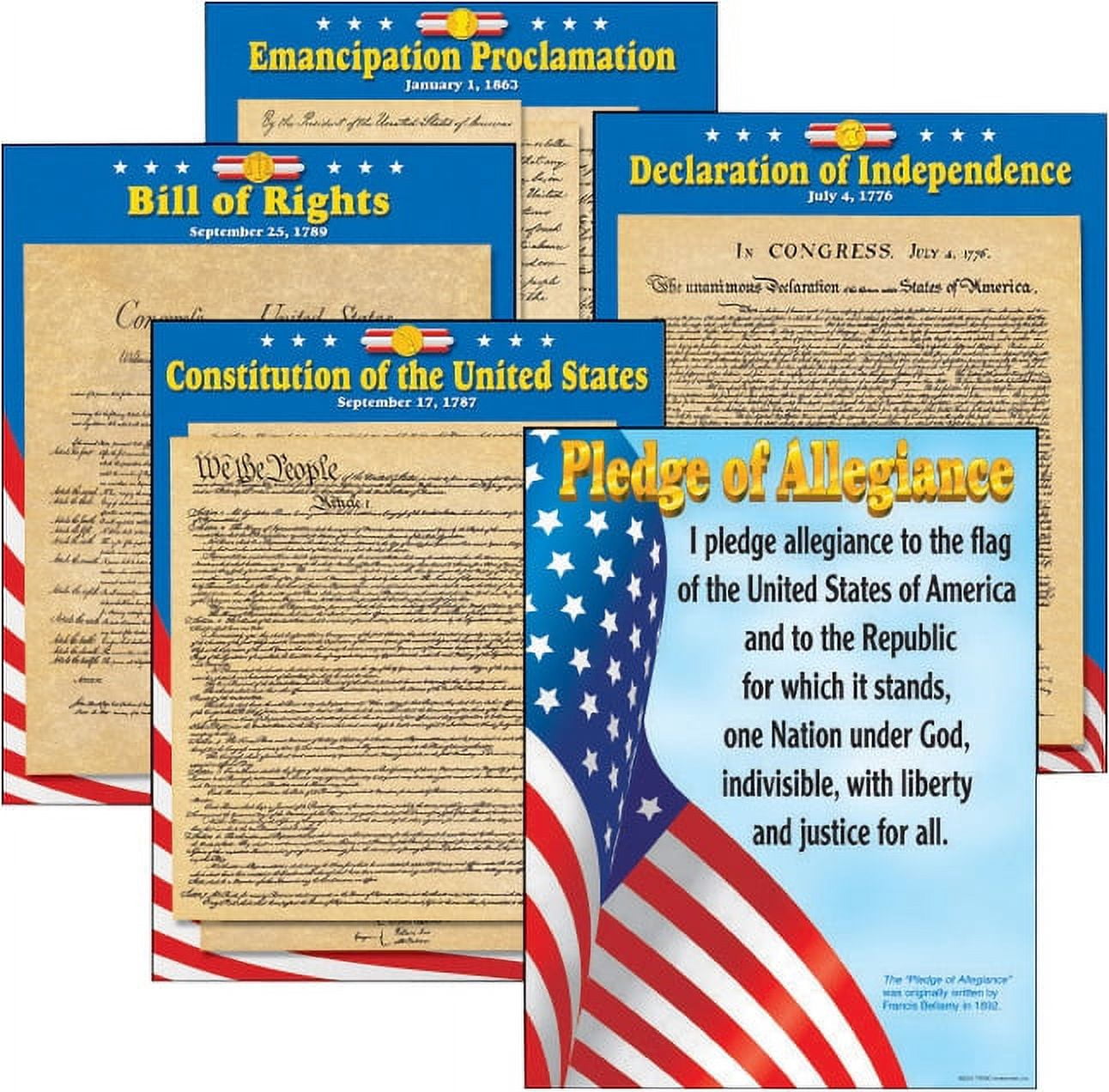 Trend US Documents Learning Chart Combo Pack - Set of 5 - Walmart.com
