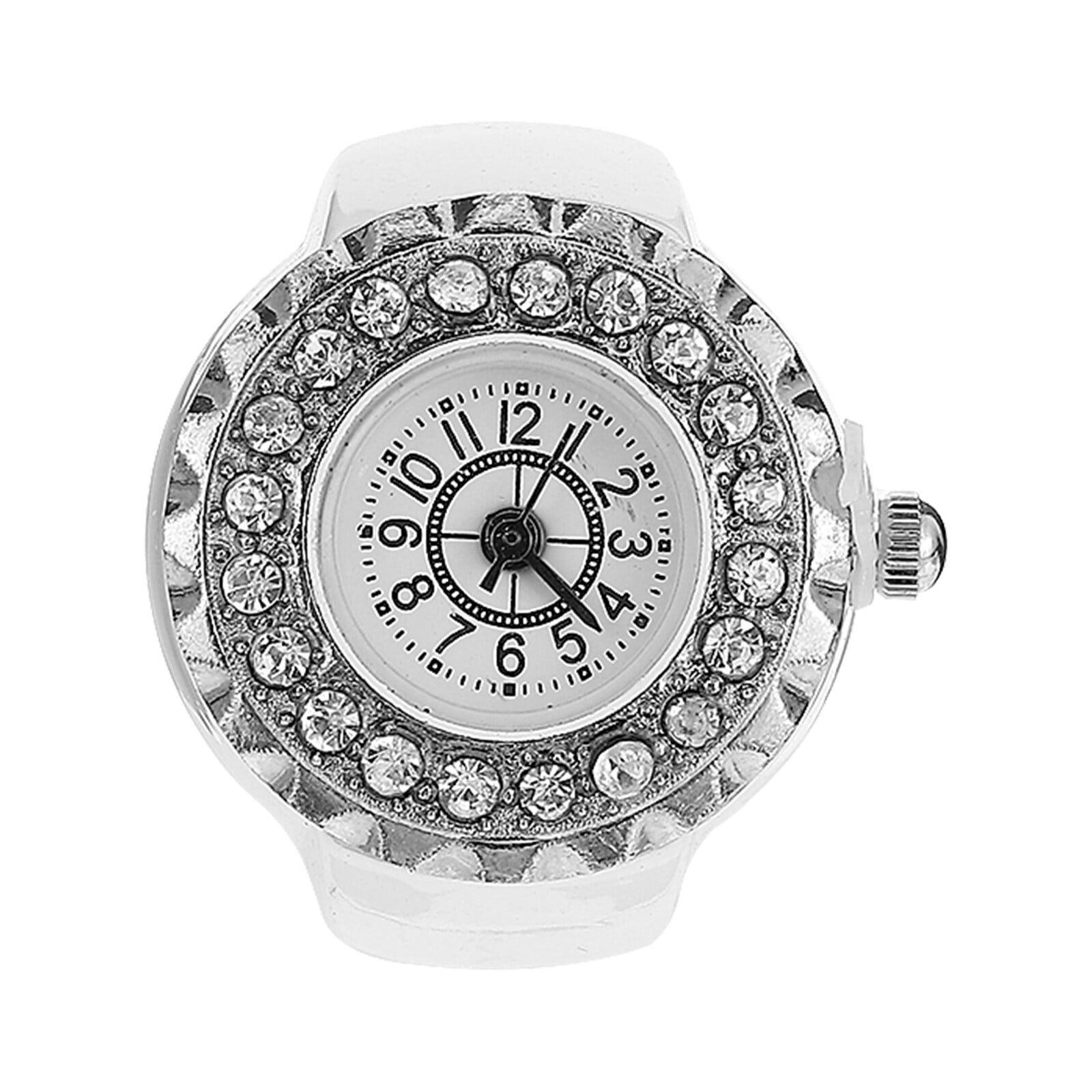 Fashion Women Ring Watch Diamond Finger Decoration Watch Ring Watch ...