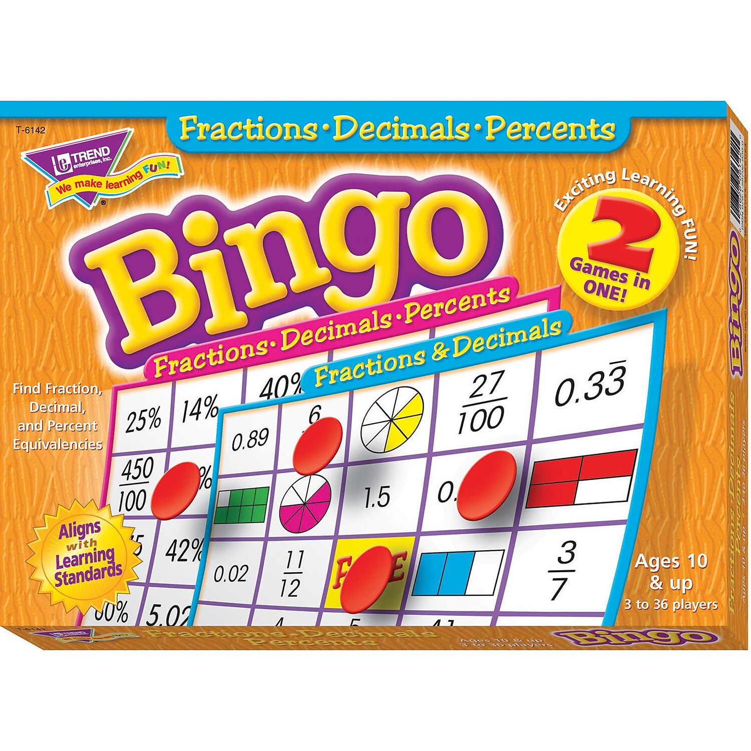 Trend Fractions, Decimals, & Percents Bingo Game - Walmart.com