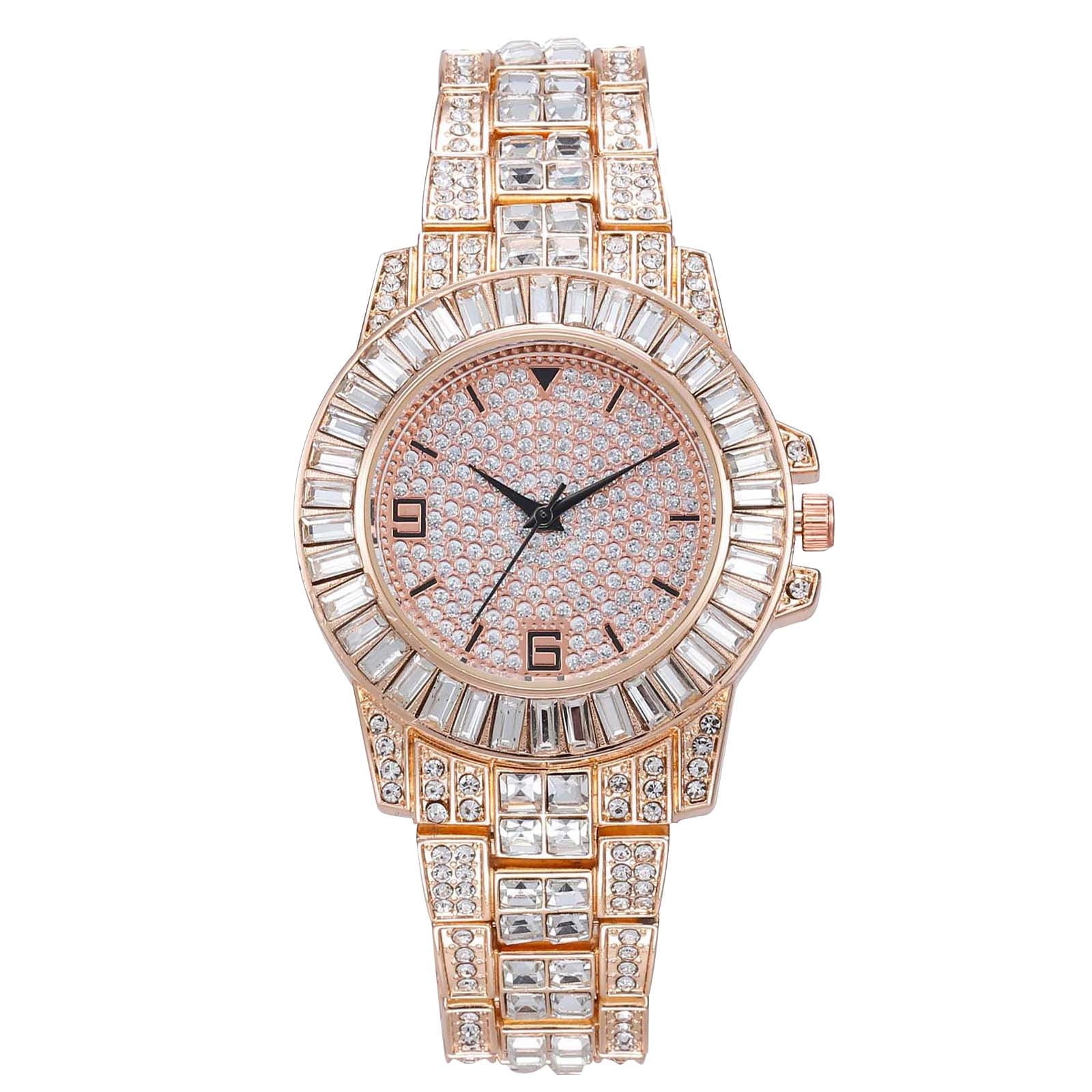 Trend Full Of Stars Burst Diamond Set Digital Scale Time Ladies Watch ...