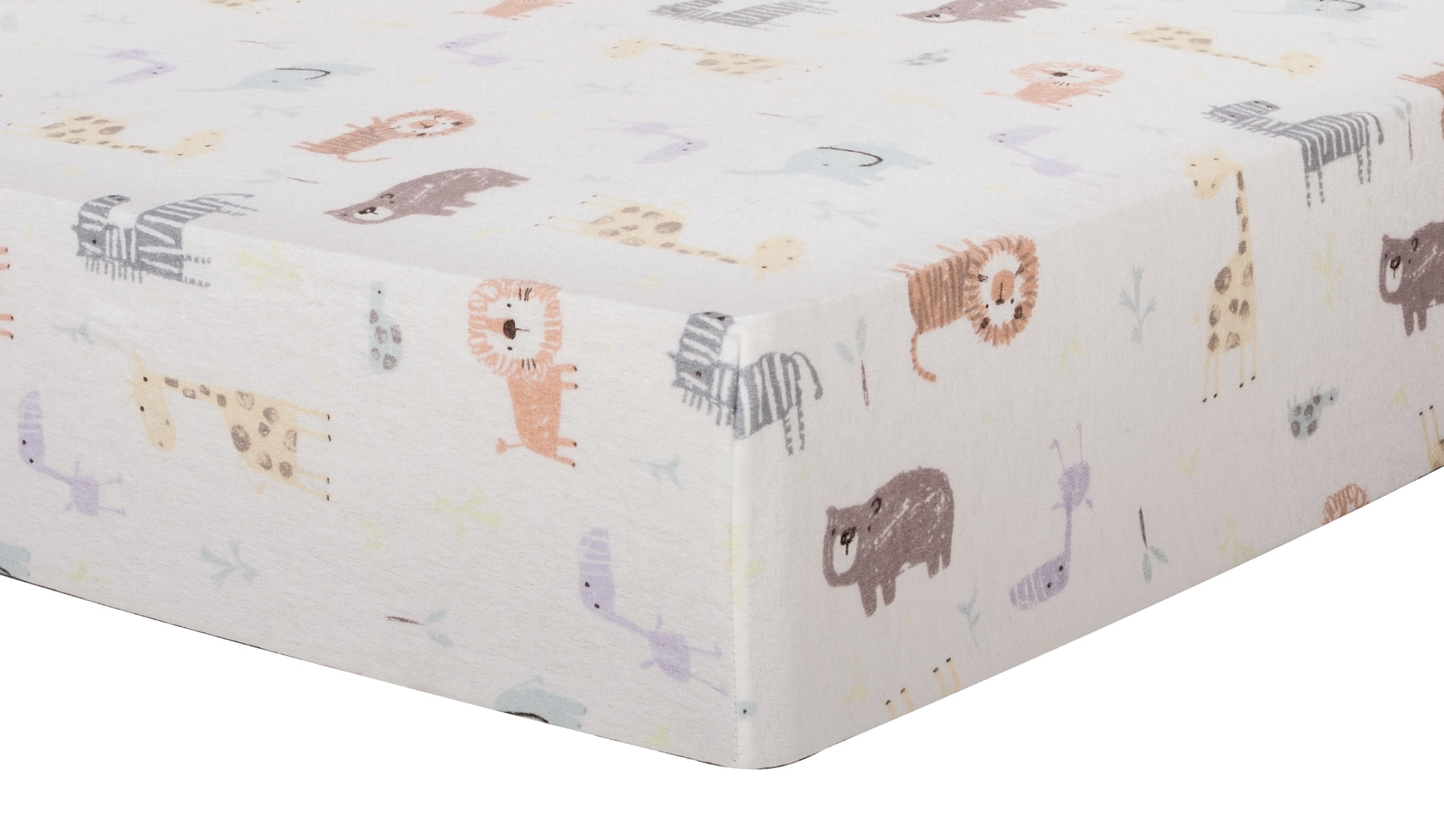 Trend Lab Cotton Flannel Infant Fitted Crib Sheet, Crayon Jungle ...
