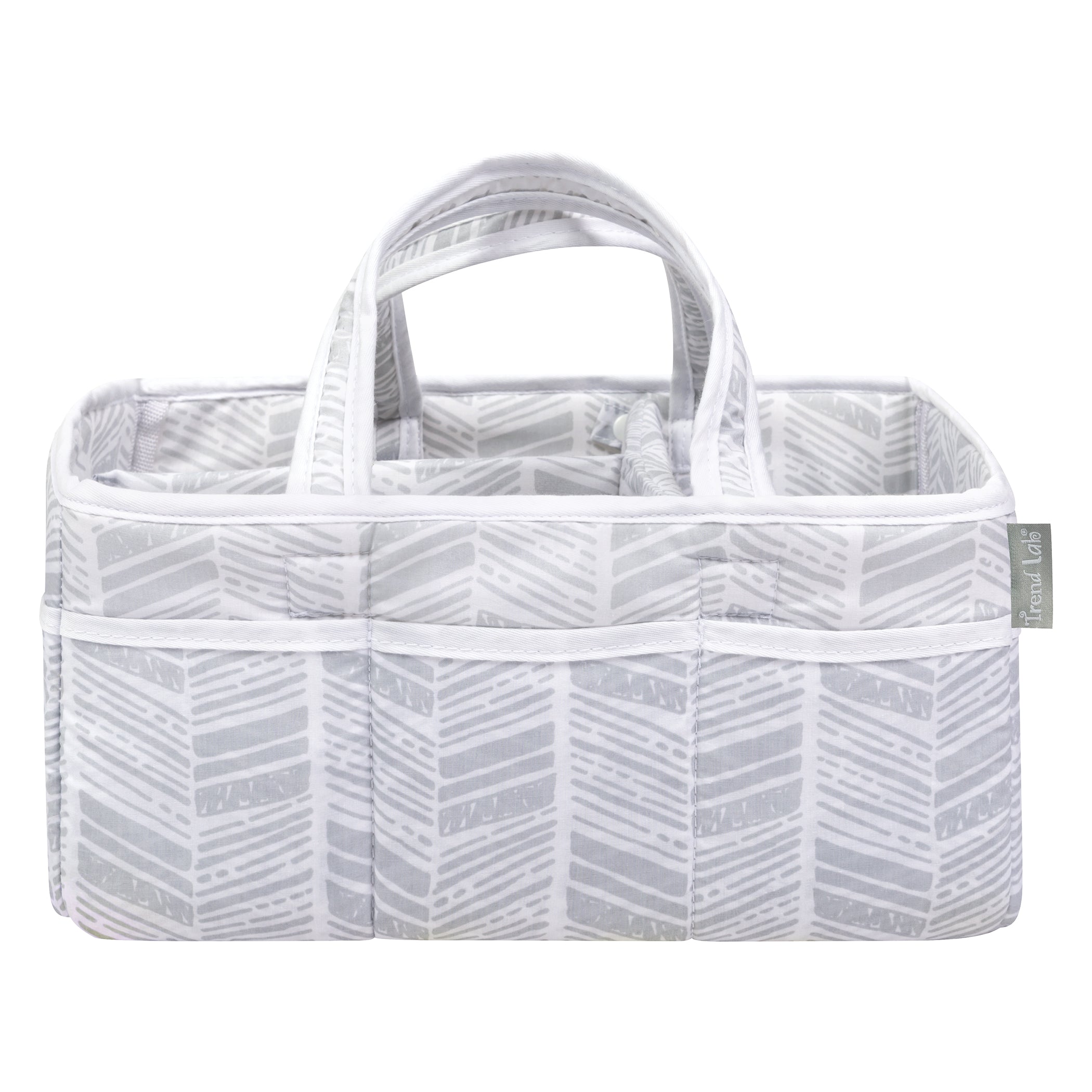 Trend Lab Gray and White Cotton Herringbone Storage Caddy - Walmart.com