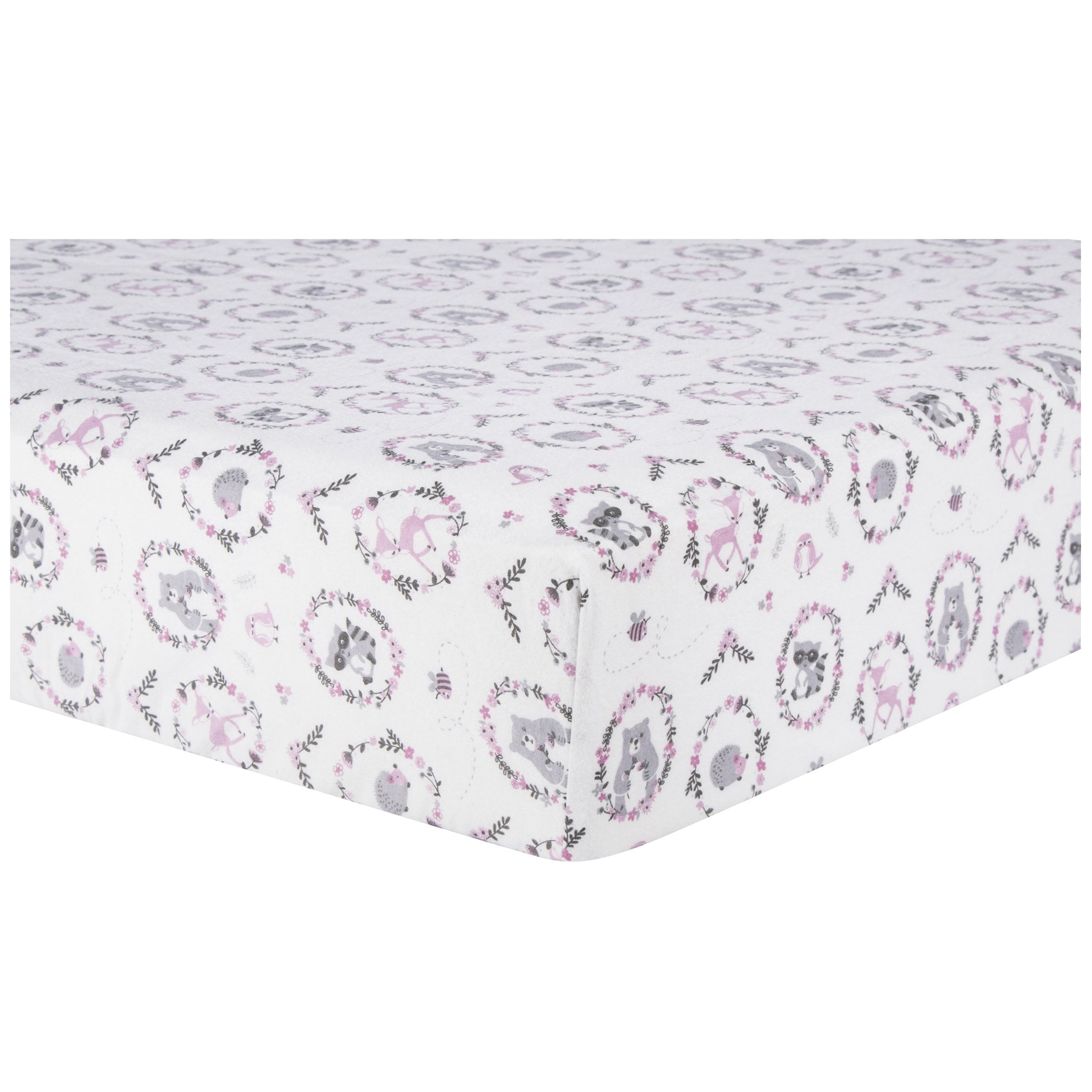 Trend Lab Woodland Portraits Deluxe 100% Cotton Flannel Fitted Crib ...