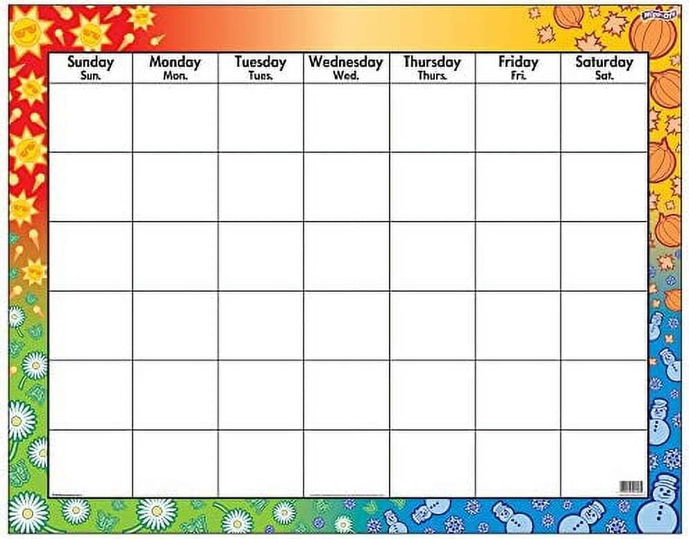 Trend Large Wipe-Off Blank Calendar Chart (TEPT1170) - Walmart.com