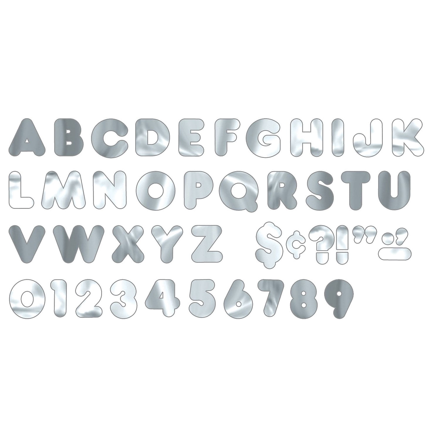 TREND Ready Letters®, Metallic Casual, 4", Silver, Pre-K - Grade 12 ...