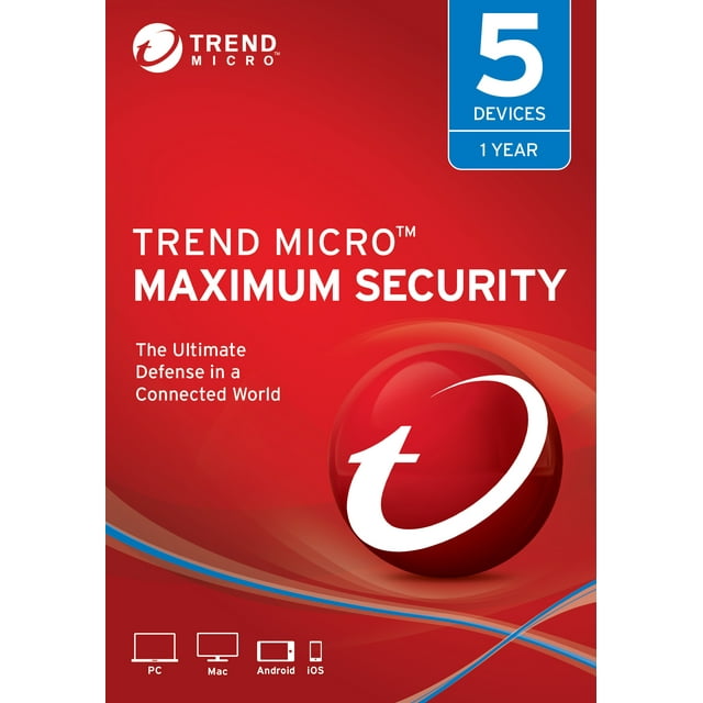 Trend Micro Maximum Security, Advanced Protection, Anti-Ransomware, 5 ...
