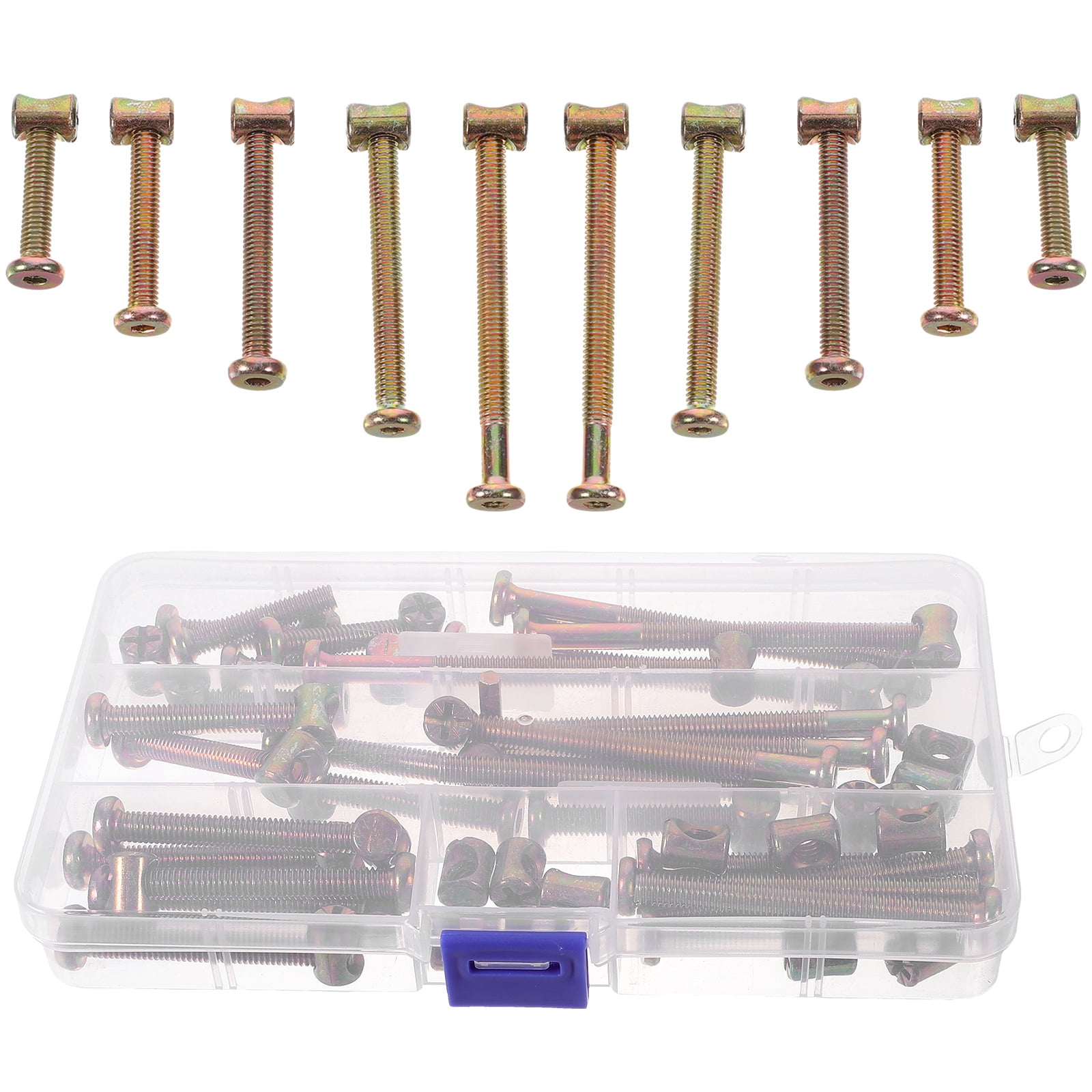 WEUVEB Furniture Screws and Bolts Assortment Golden Carbon Steel 1 Set ...