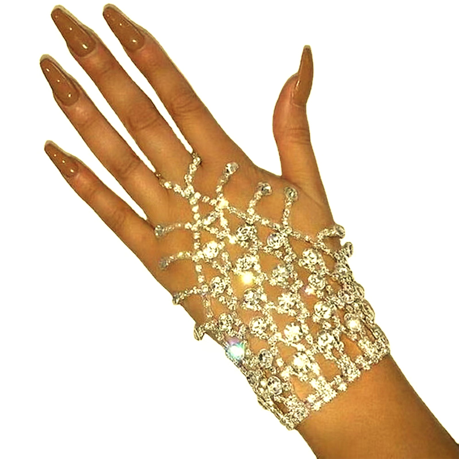 Trend Rhinestones Harness Finger Chain Bridal Mesh Design Wedding ...