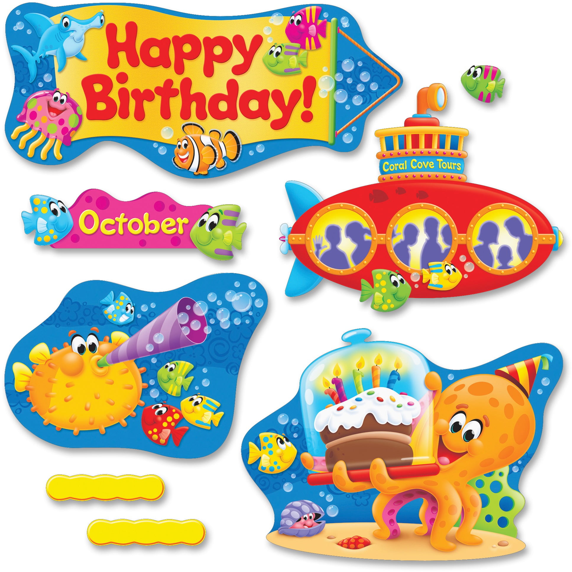 Trend Sea Buddies Collection Birthday Bulletin Board Set, 55 / Pack ...