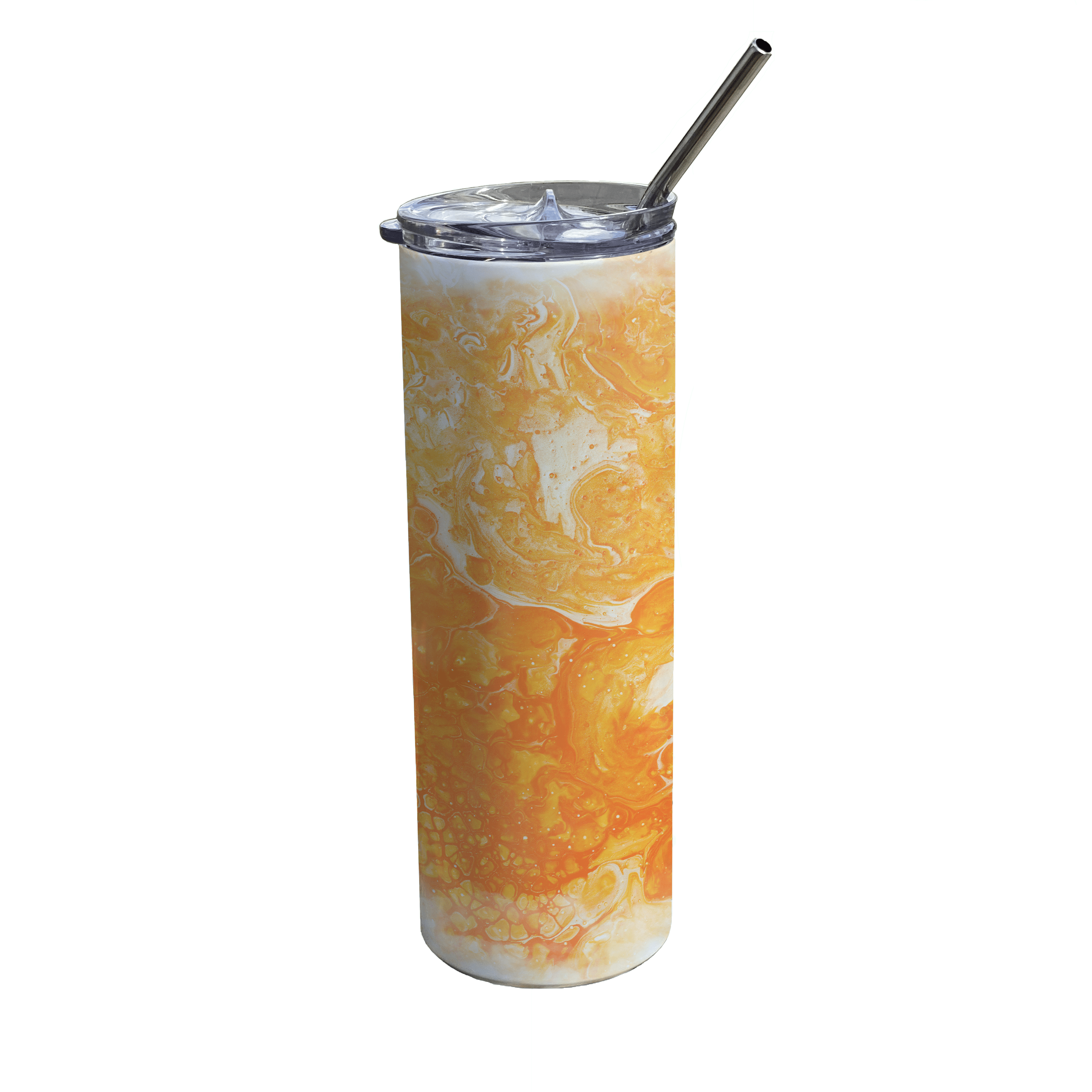 Trend Setters Original (Orange Marble) 20oz Stainless Steel Travel Tumbler with Straw - Walmart.com