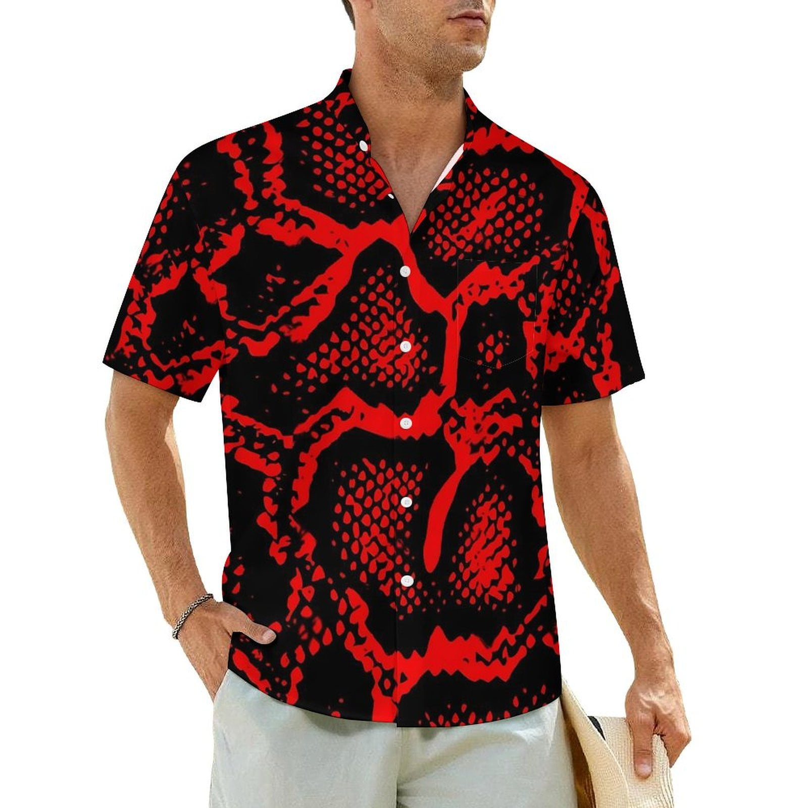 Trend Snakeskin Hawaii Shirt Man Beach Snake Skin Scales Casual Shirts ...