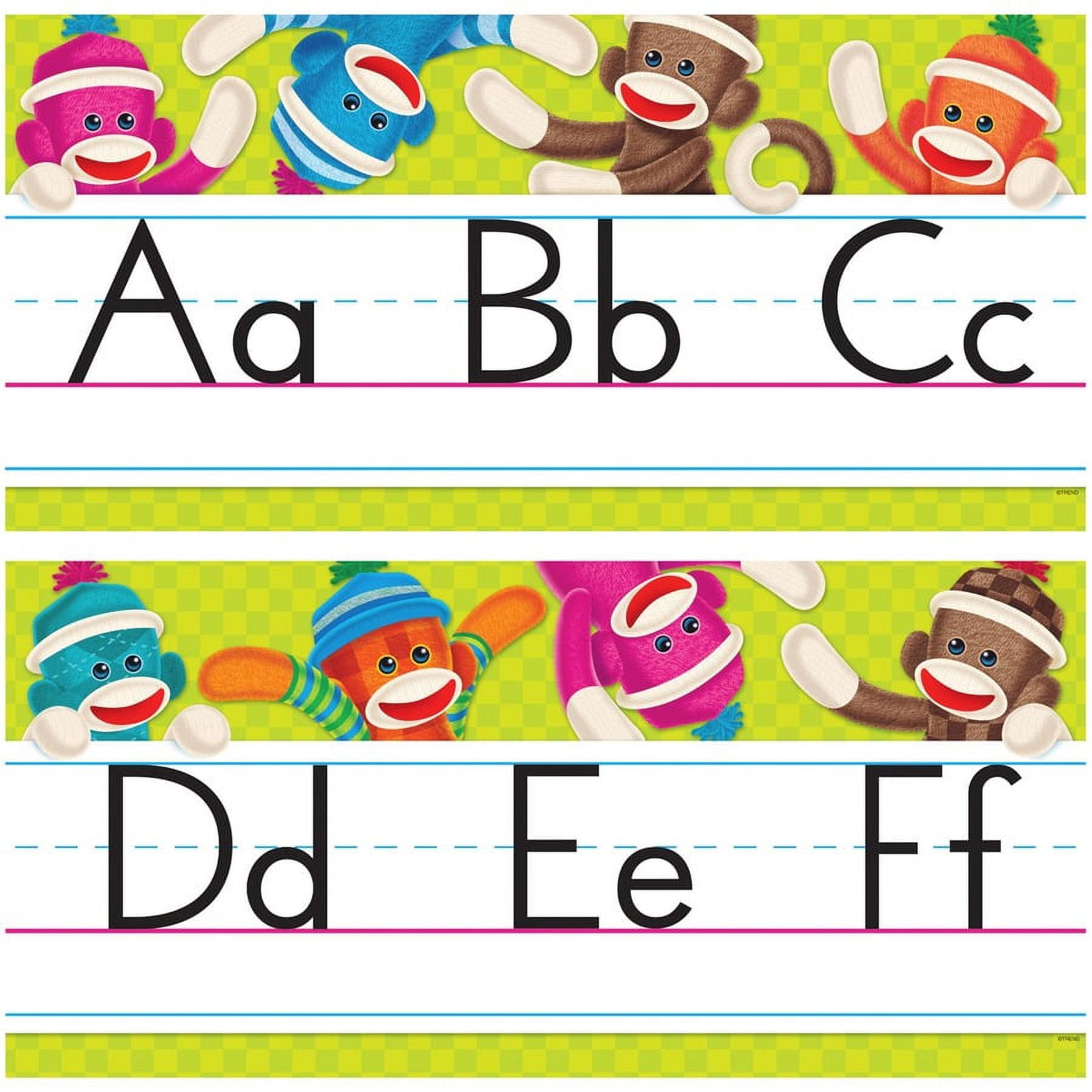 Trend Sock Monkeys Collection Alphabet Bulletin Board Set, 8-1/2"x16-3/ ...