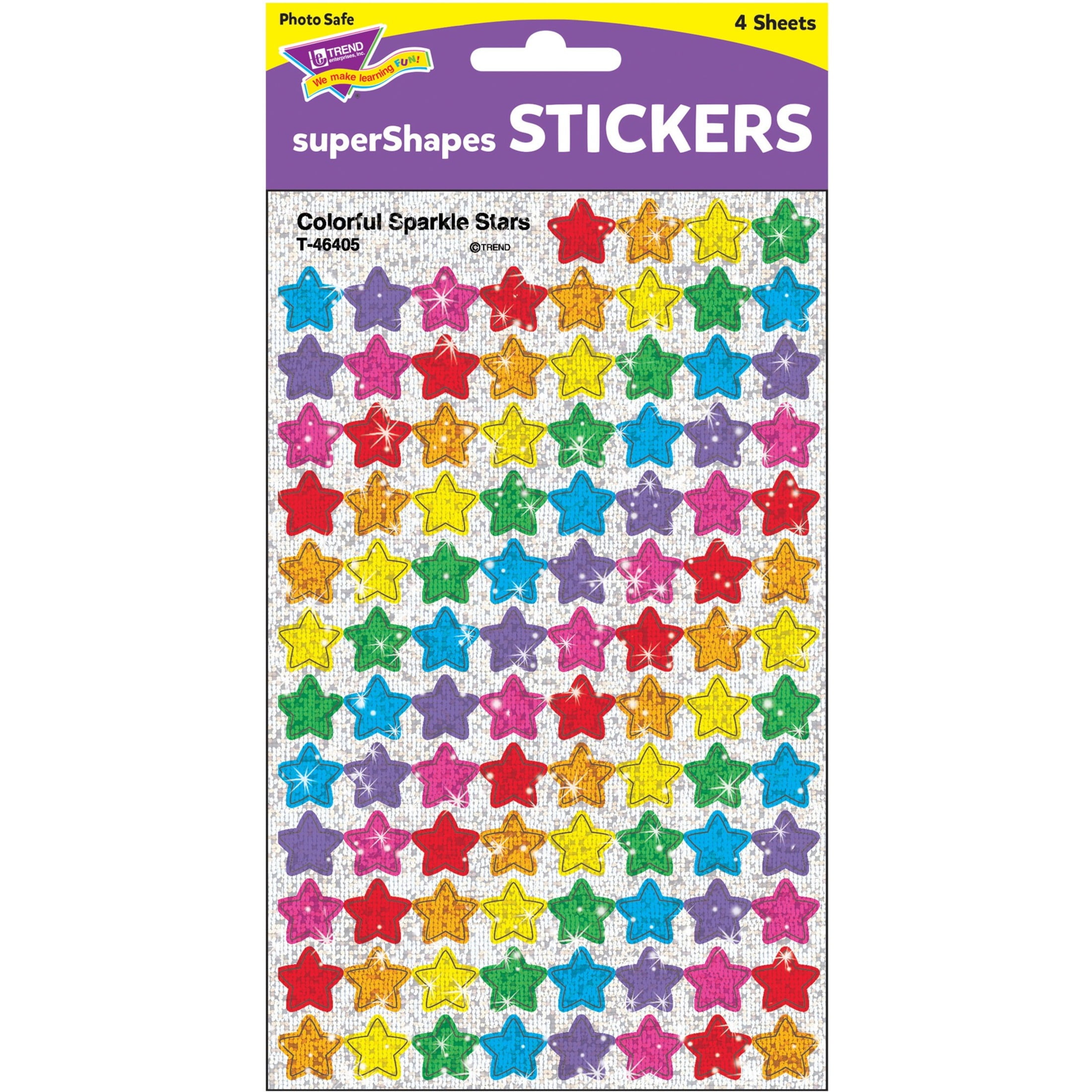 Trend, TEP46405, Colorful Sparkle Stars superShapes Stickers, 400 ...