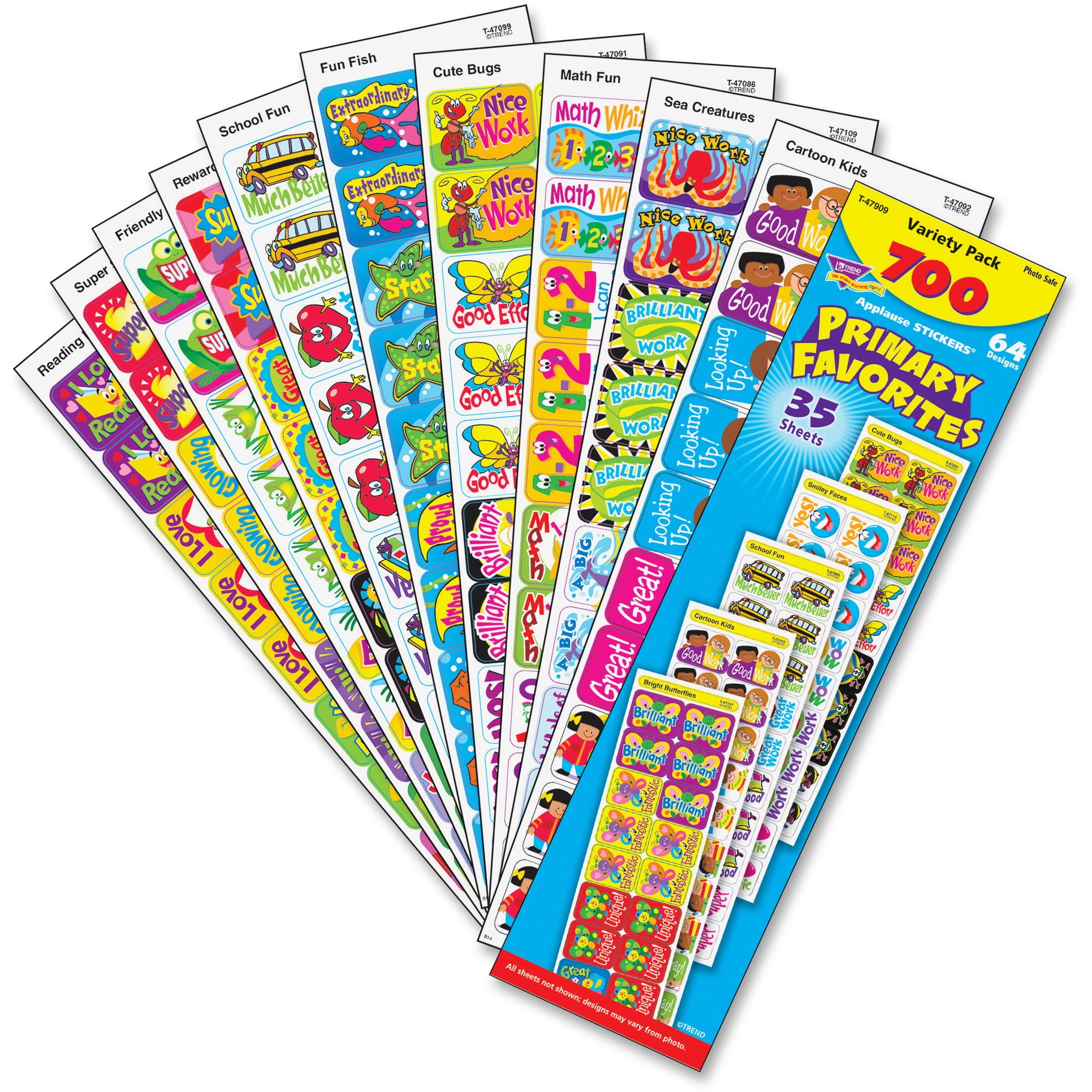 Trend, TEP47909, Primary Favorites Stickers, 700 / Pack, Multicolor ...