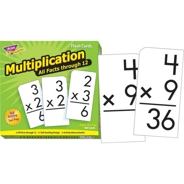 Trend, TEP53203, Multiplication all facts through 12 Flash Cards, 169 ...