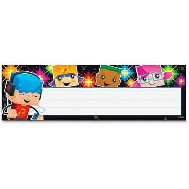 Trend Stars & Swirls Colorful Self-adhesive Name Tags 3" Length x 2.50 ...