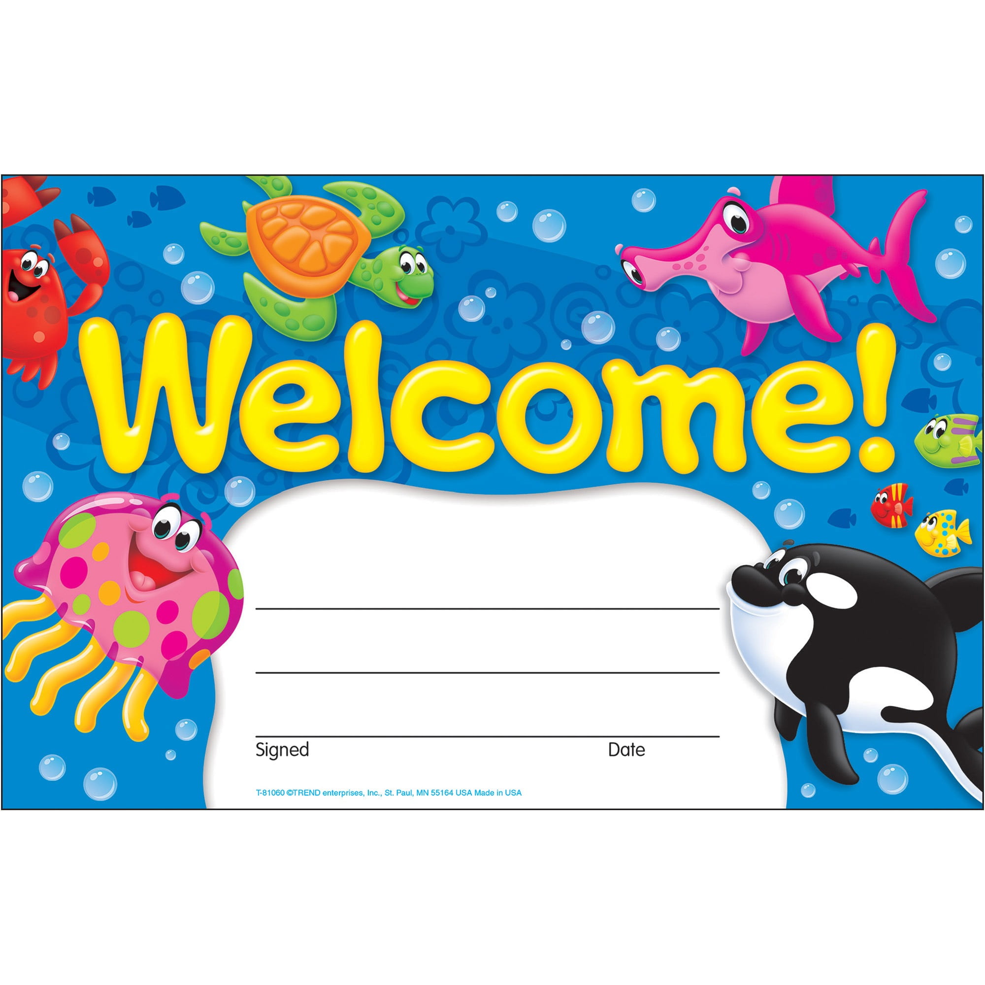 Trend, TEP81060, Welcome Sea Buddies Recognition Awards, 30 / Pack ...