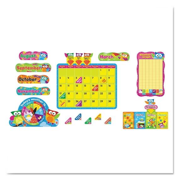 Trend, TEP8363, Owl-Stars Calendar Bulletin Board Set, 1 Set, Assorted ...