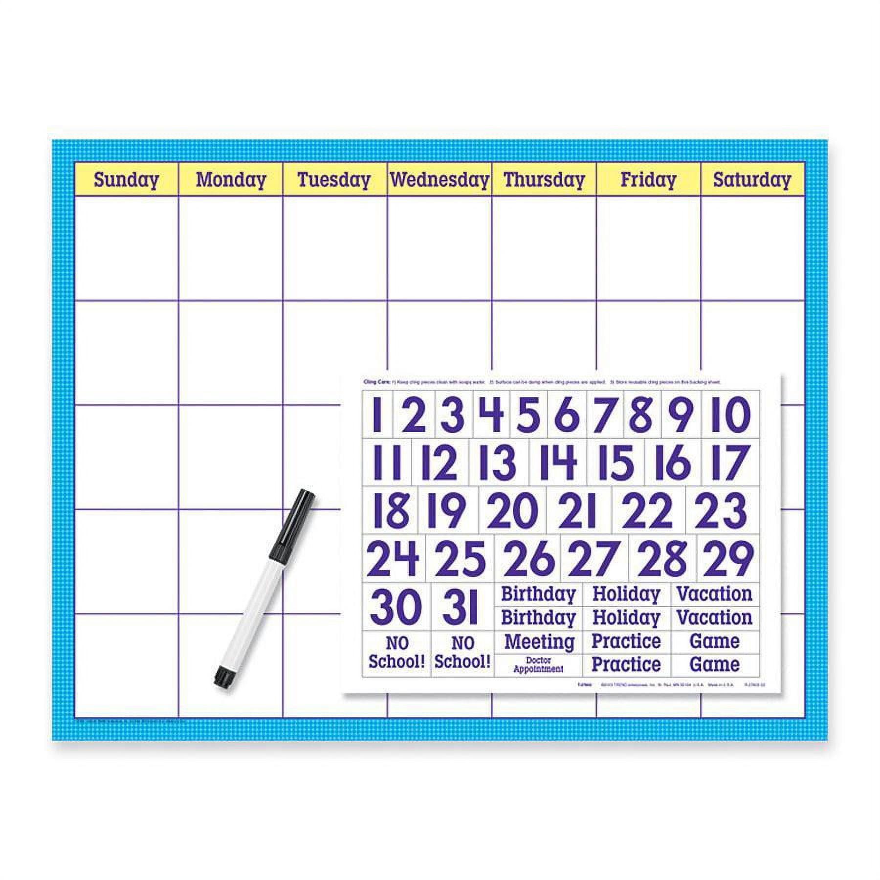 Trend, TEPT27802, Reusable Calendar Wipe-off Kit, 1 Kit, Assorted ...