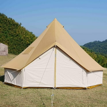 Unistrengh 5M Canvas Camping Bell Tent with Stargazer Skylight ...