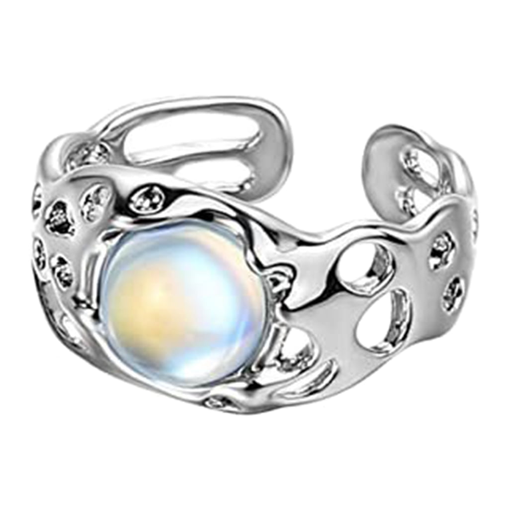 Trend Vintage Opal Irregular Natural Stone Ring Opal Ring Aesthetic ...