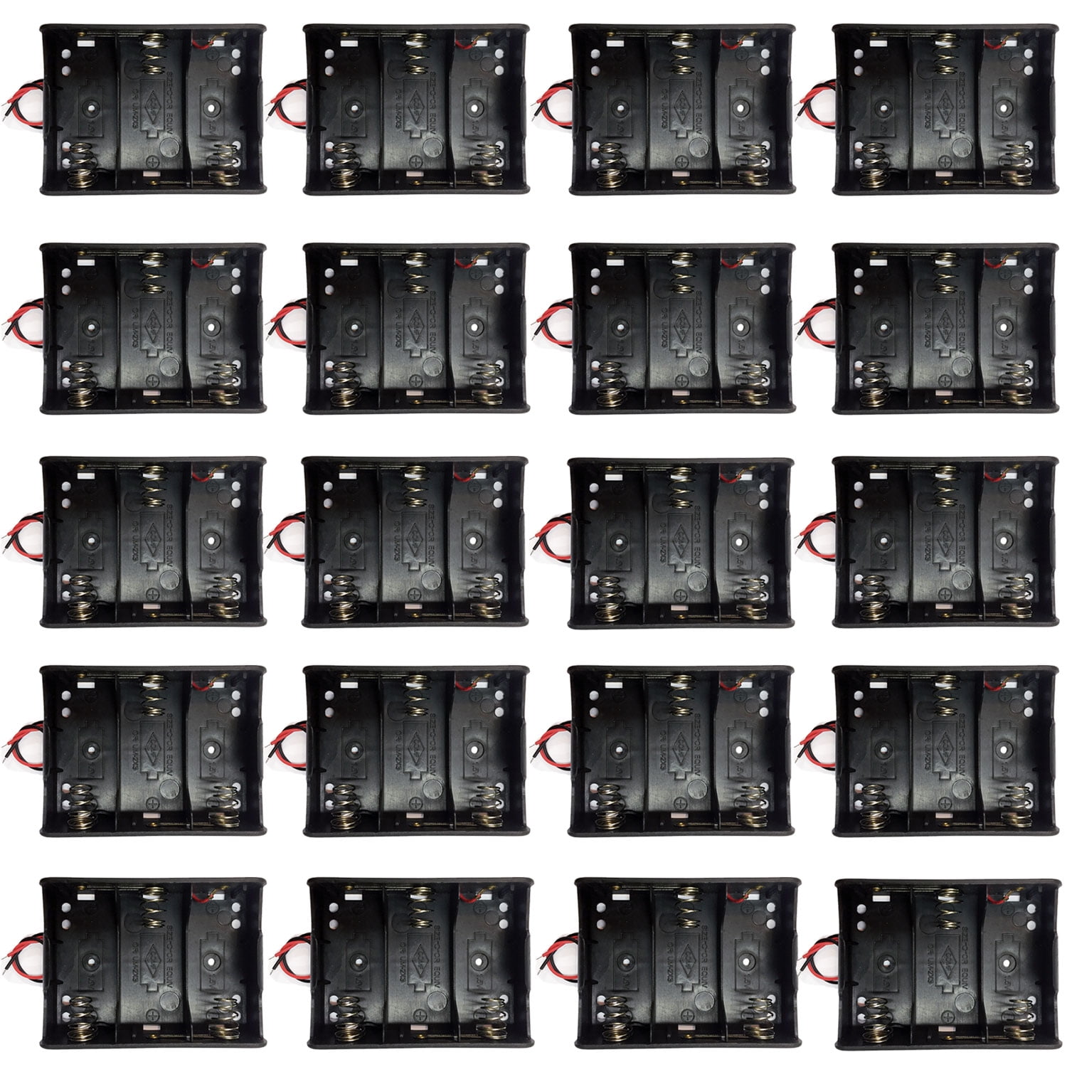 TrendBox Pack of 20pcs For 3xC Battery 1.5Vx3 4.5V Black Plastic ...