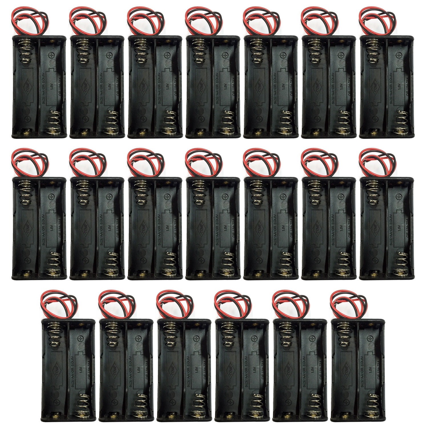 TrendBox Pack of 20pcs For 4xAA (2x2) Battery 6V LR6 UM3 Column Black ...