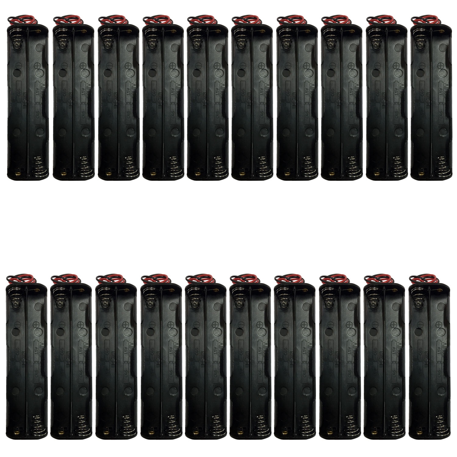 TrendBox Pack of 20pcs For 8xAA (4x2) Battery 12V LR6 UM3 Column Black ...
