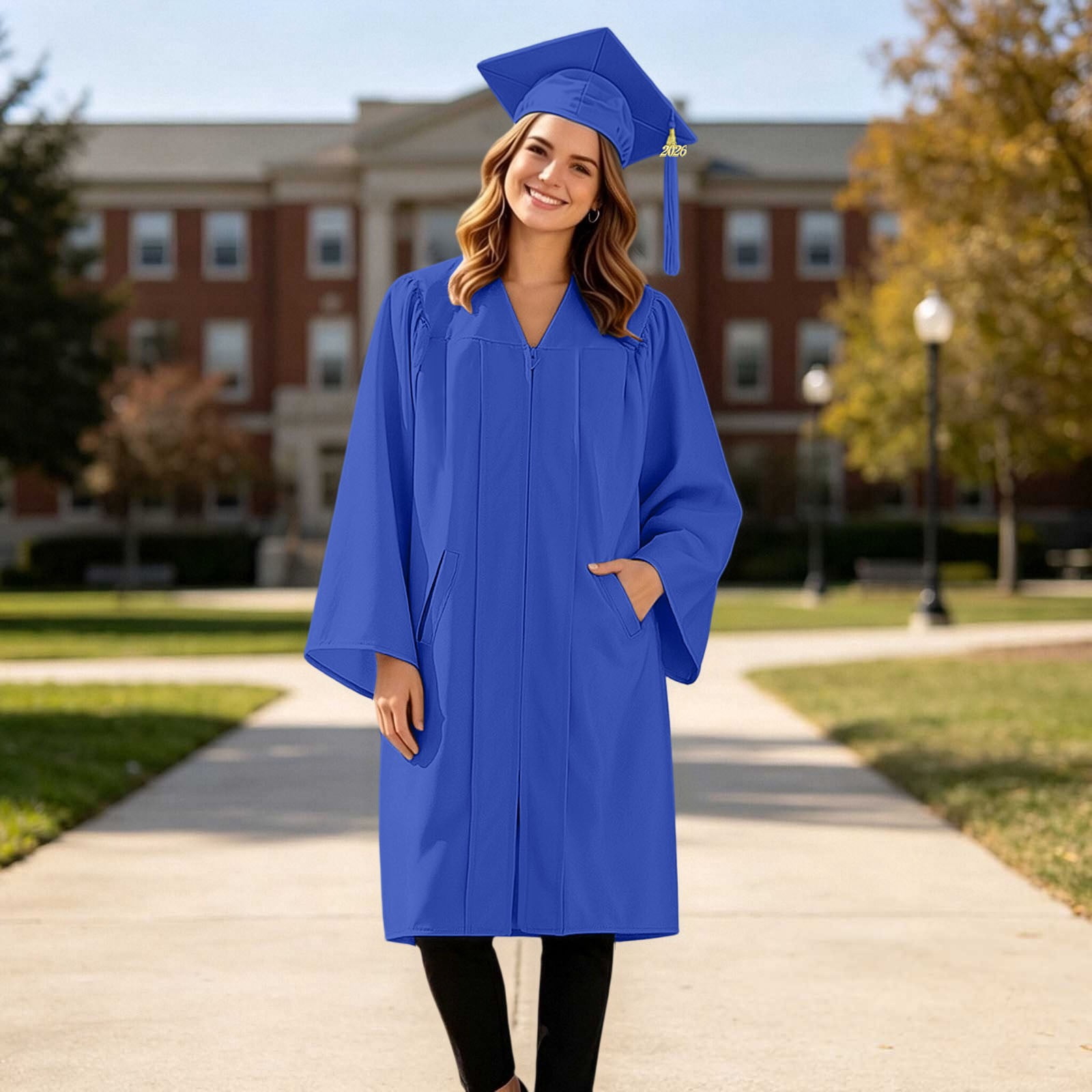 TrendOFT Adult Graduation Gowns Woven Matte Finish With Pockets ...