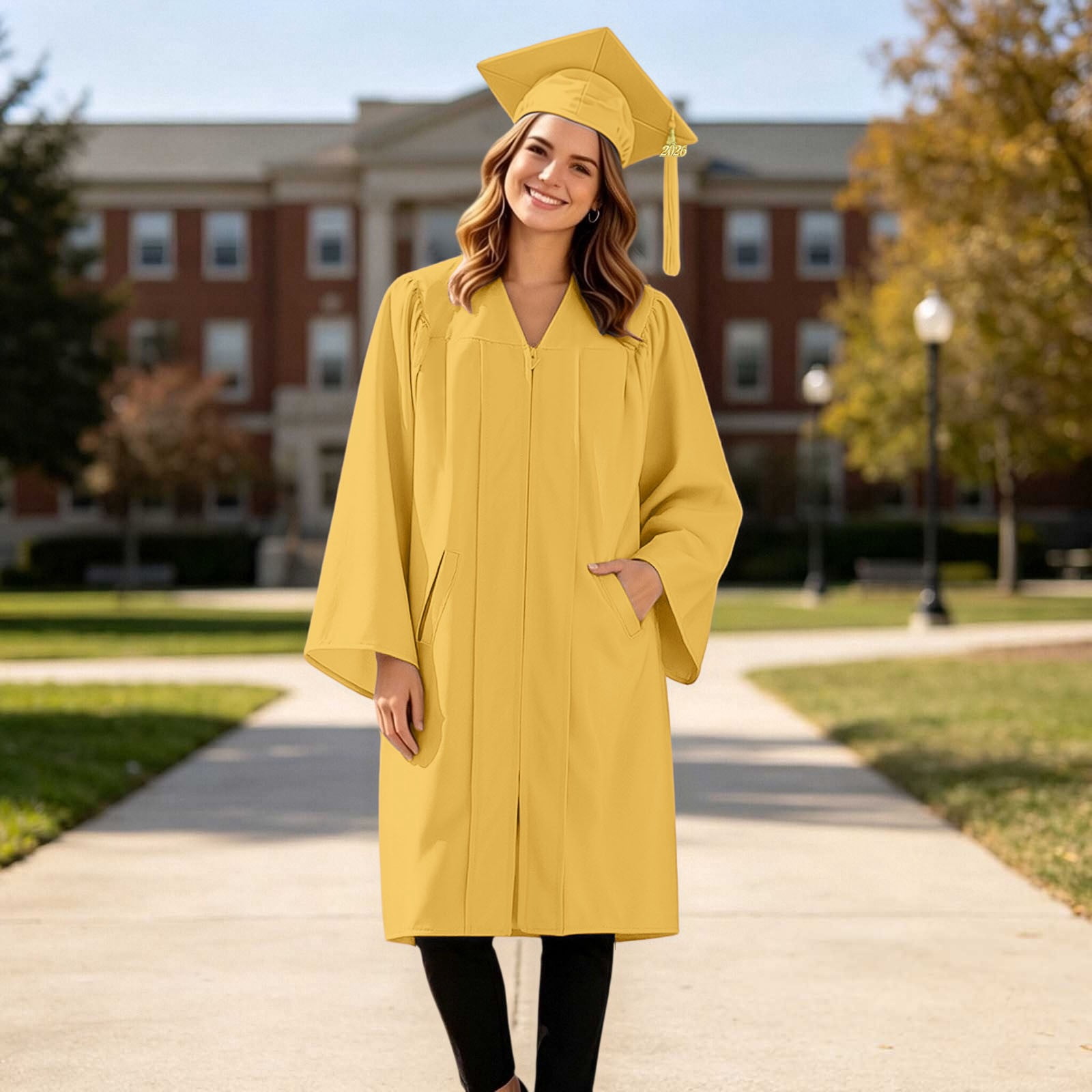 TrendOFT Adult Graduation Gowns Woven Matte Finish With Pockets ...
