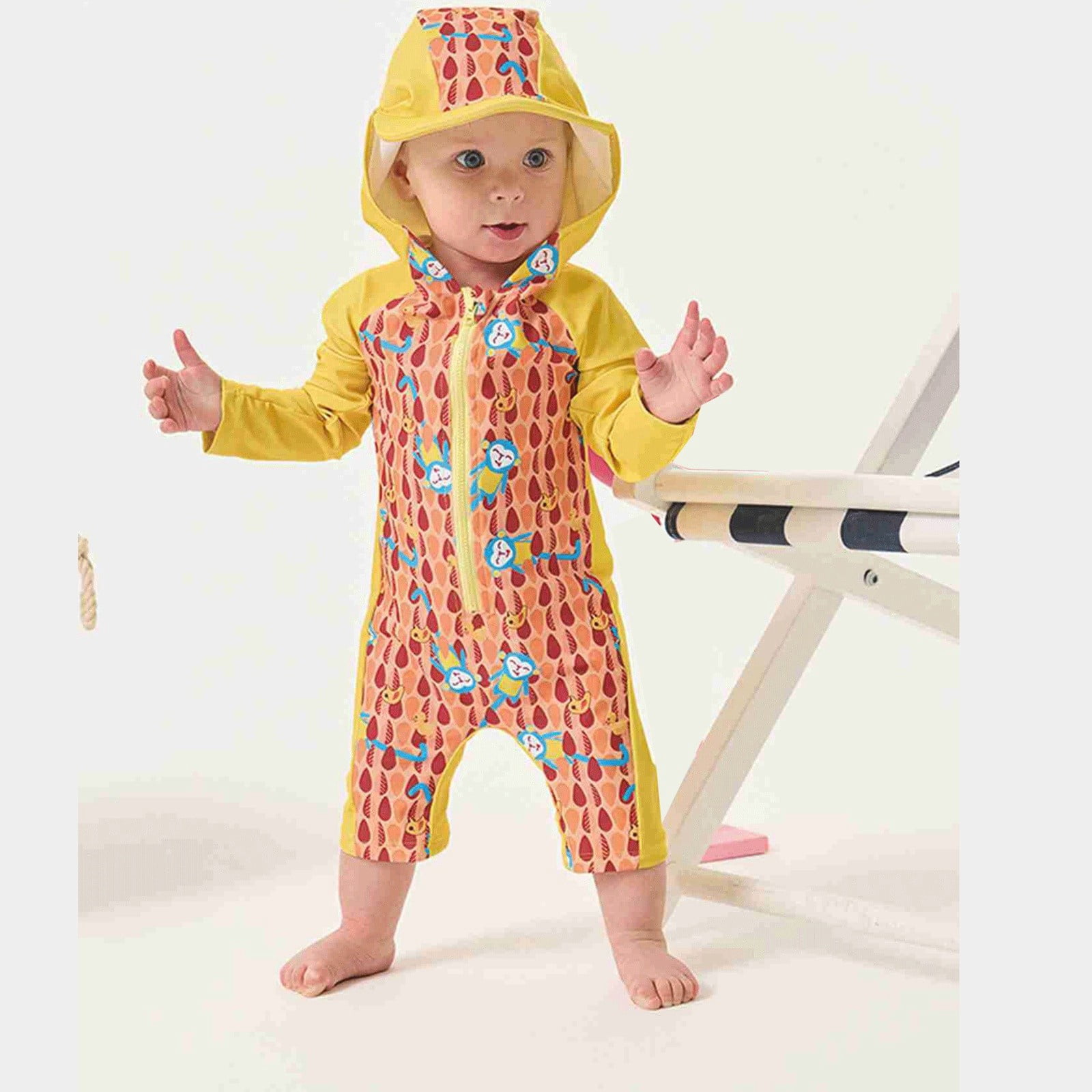 TrendOFT Girls One Piece Swimsuit Lake Long Sleeve Full Length ...