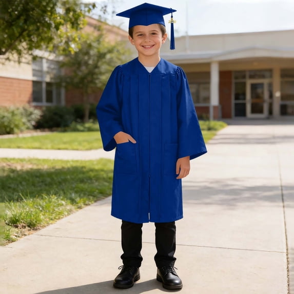 TrendOFT Kids Graduation Gowns Matte Knit Robe Cap Sparkle Graduation ...
